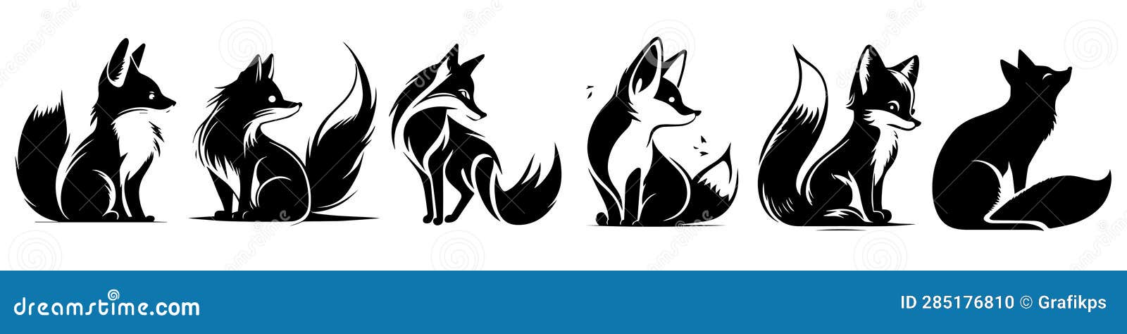 Fox, Vector Illustration on a White Background. Silhouette Shape for ...