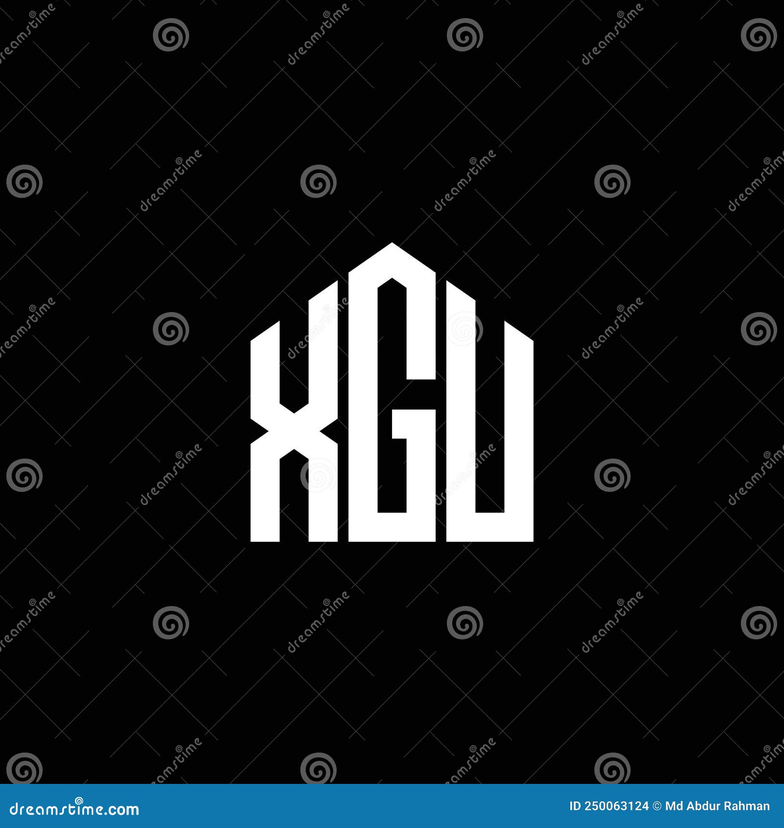Logo Xgu Lettre Conception Sur Fond Noir. Concept De Logo De Lettre ...