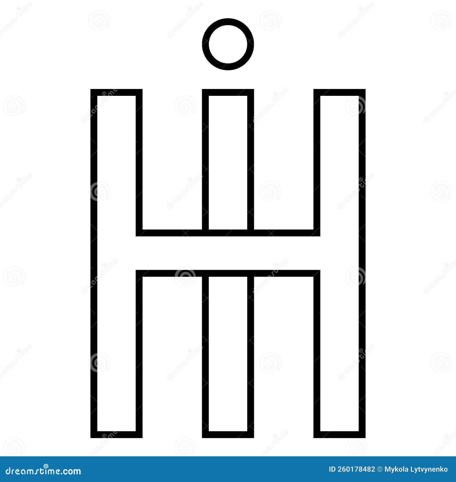 Logo-Zeichen I Icon Nft Interlaced Buchstaben I H Vektor Abbildung ...