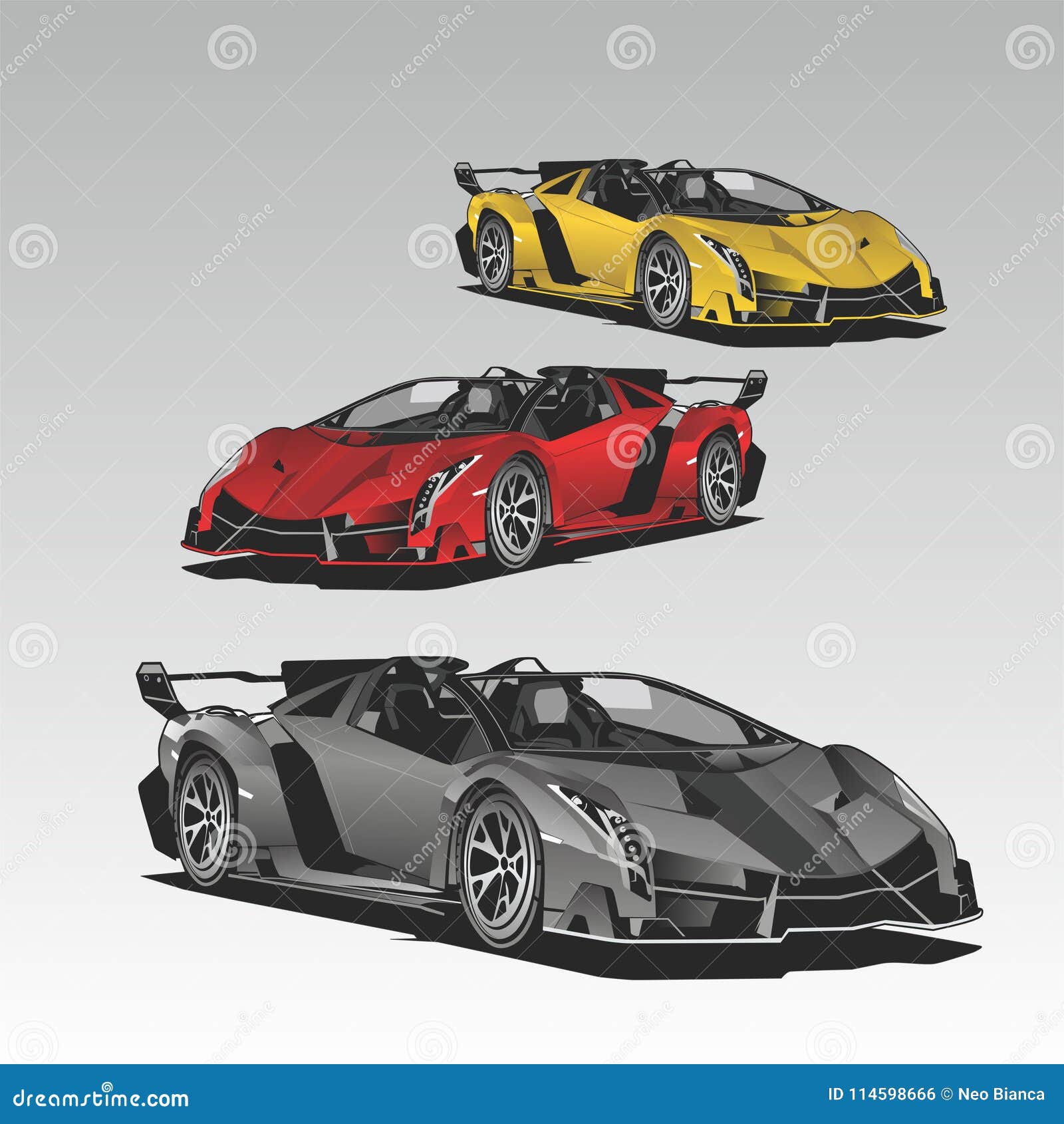 Luxury Sport Car Colour Illustration Vector Stock Vector - Illustration ...