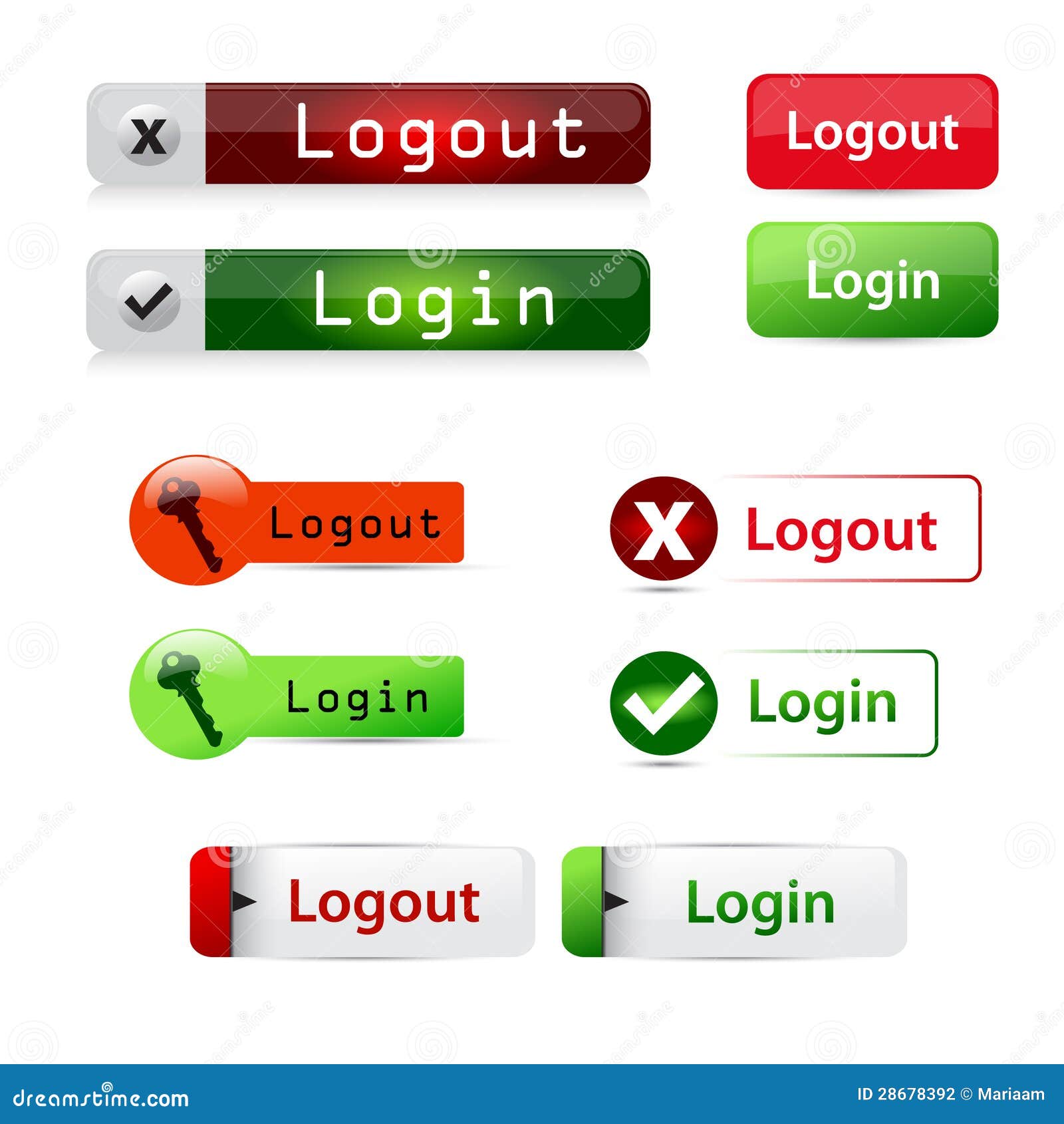 LOGON und Logout vektor abbildung. Illustration von registrierung ...