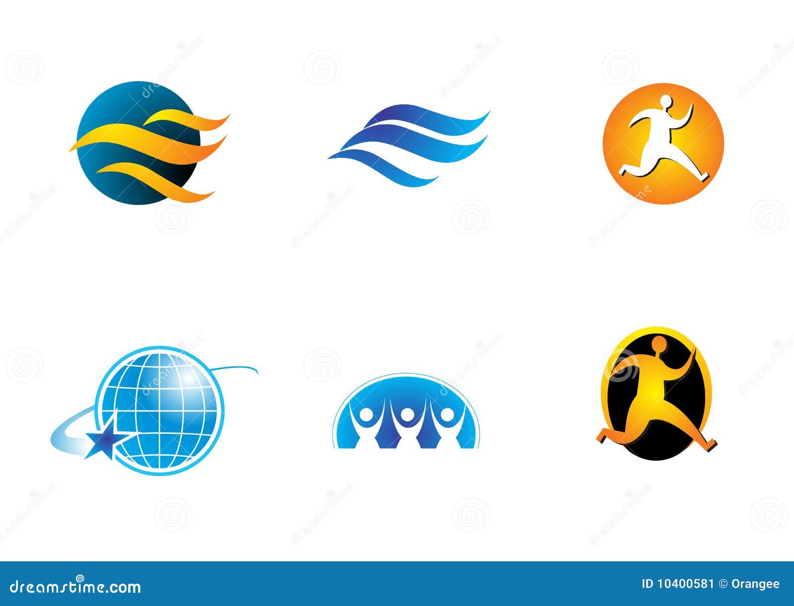 Company logos with motion stock vector. Illustration of planet - 10400581