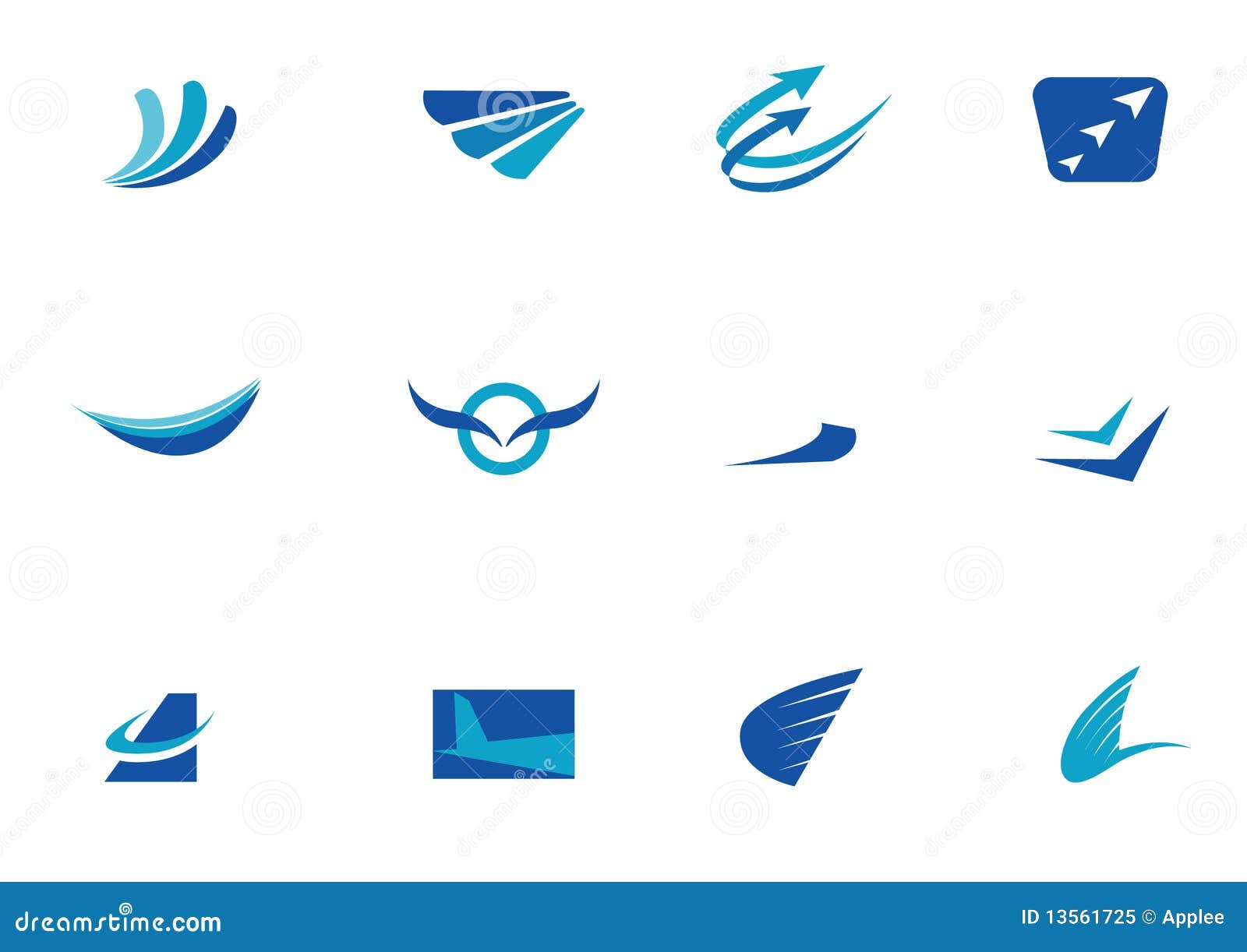 Blue company logos stock vector. Illustration of icons - 13561725