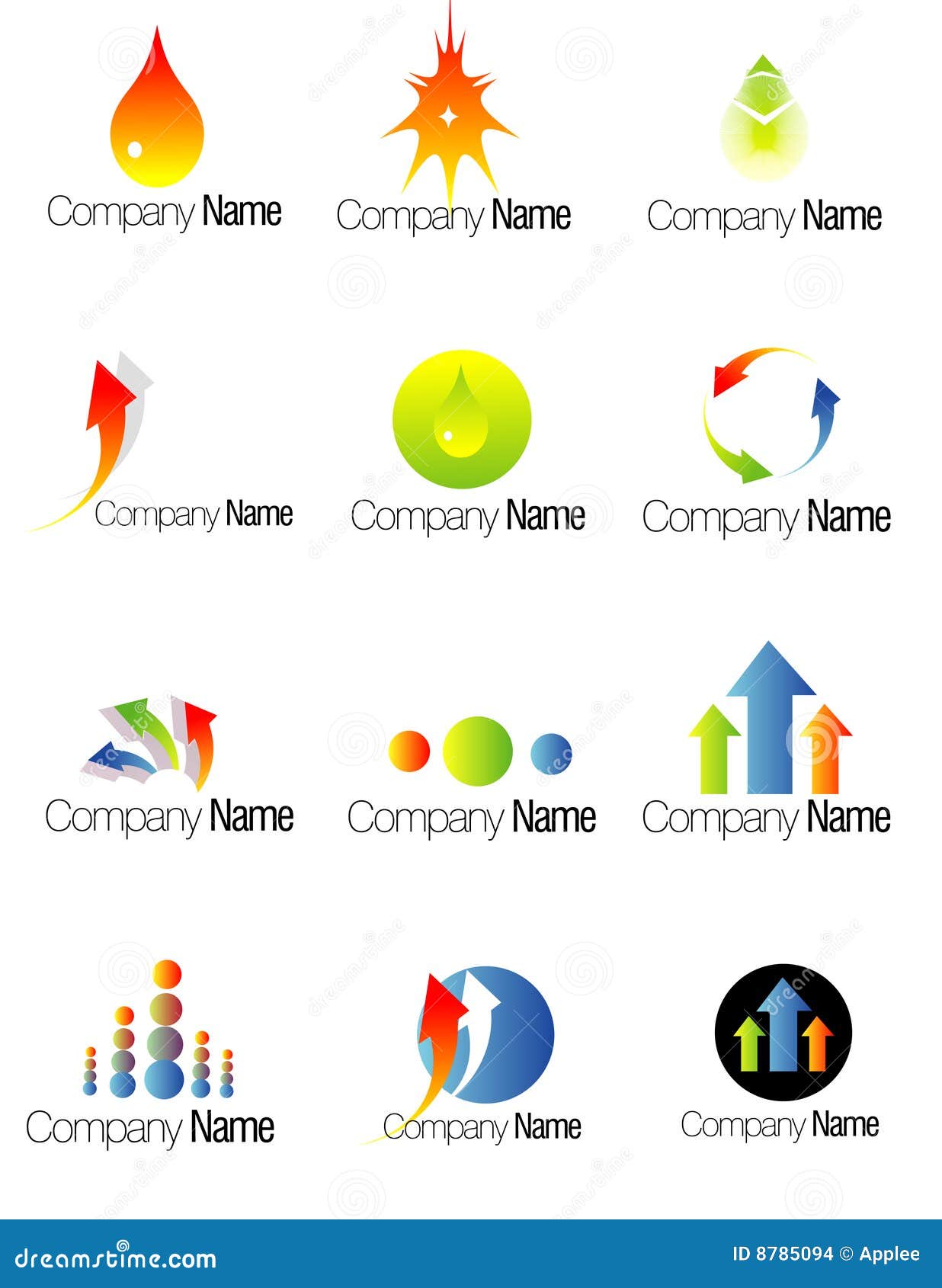 Set of Colorful Company Logos Stock Illustration - Illustration of ...