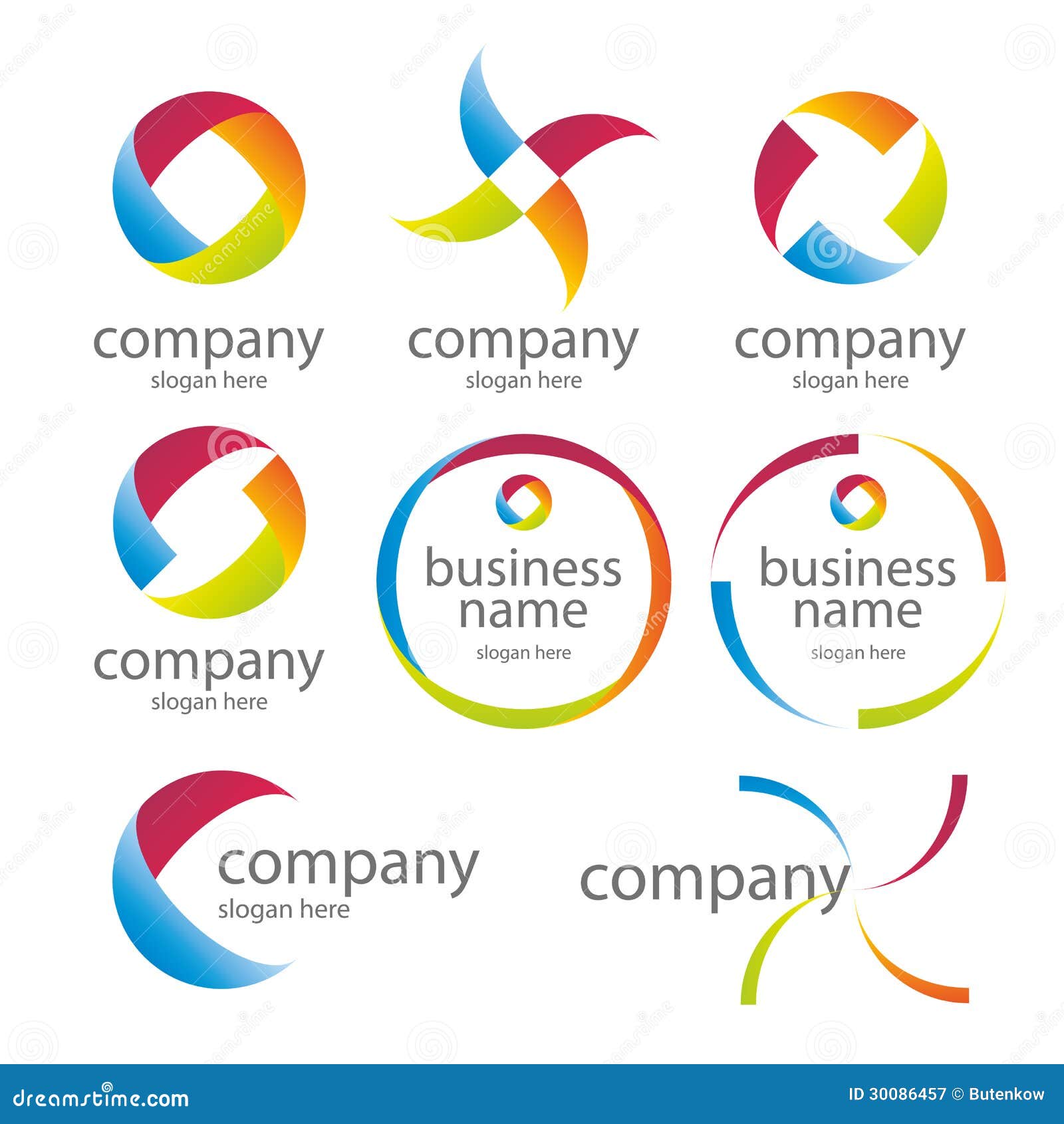 Logos Colorato Giro Astratto Illustrazione Vettoriale - Illustrazione ...