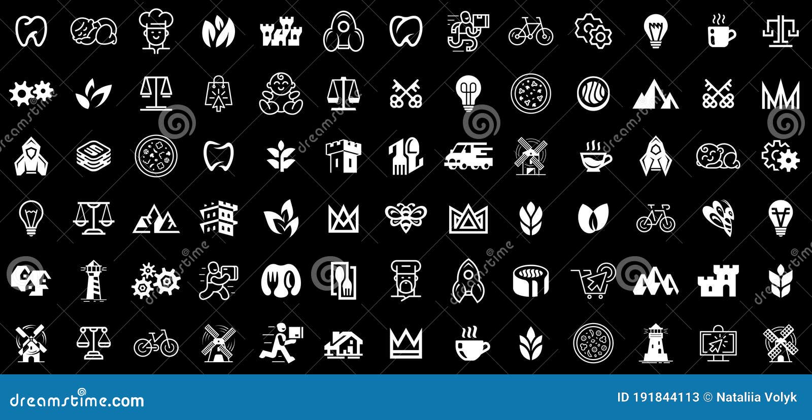 Logos collection stock vector. Illustration of mega - 191844113