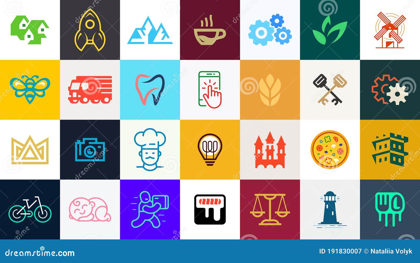 Logos collection stock vector. Illustration of idea - 191830007