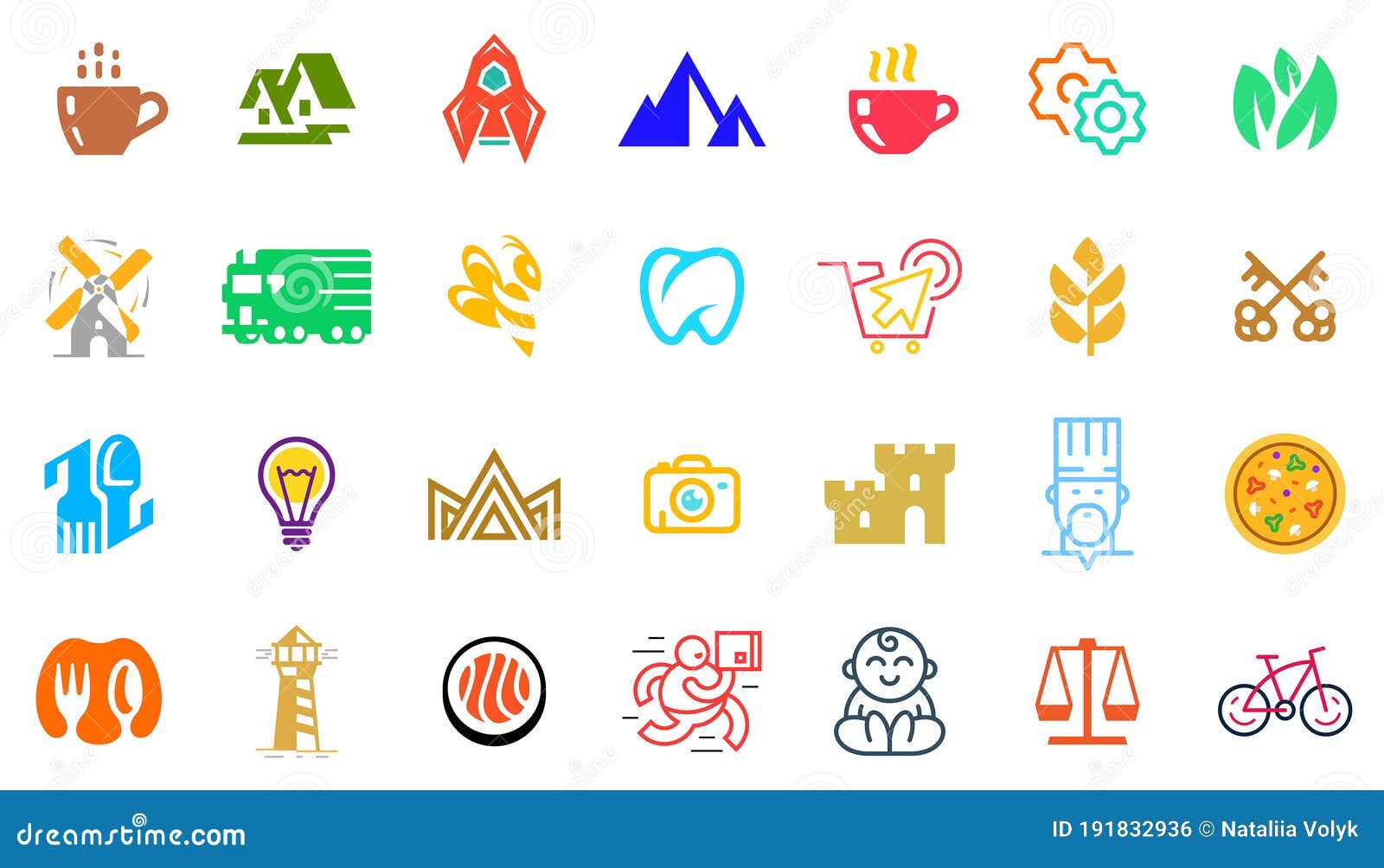 Logos collection stock vector. Illustration of symbol - 191832936