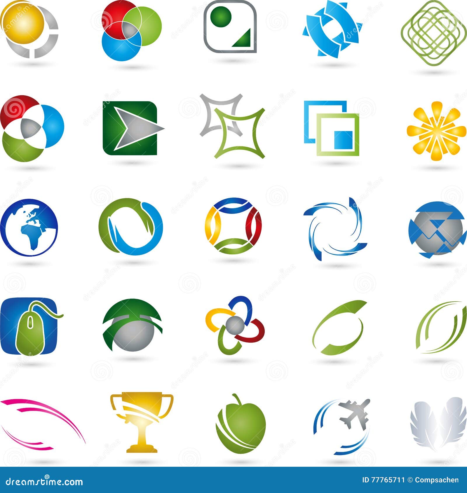 Logos Collection, Service, Multimedia Stock Vector - Illustration of ...