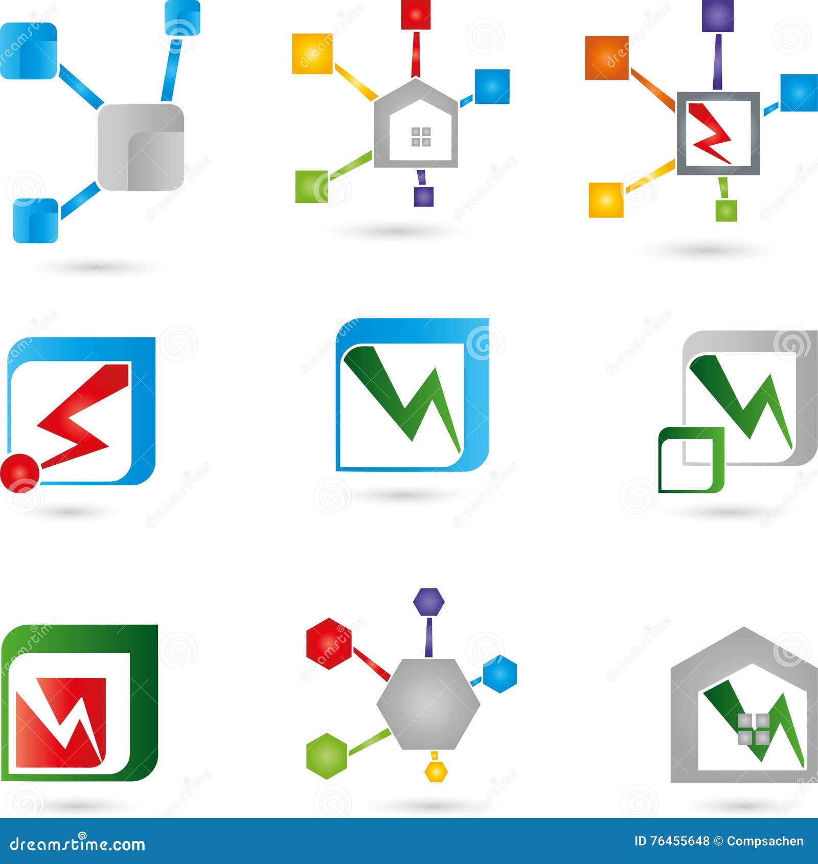 Logos collection stock vector. Illustration of database - 76455648