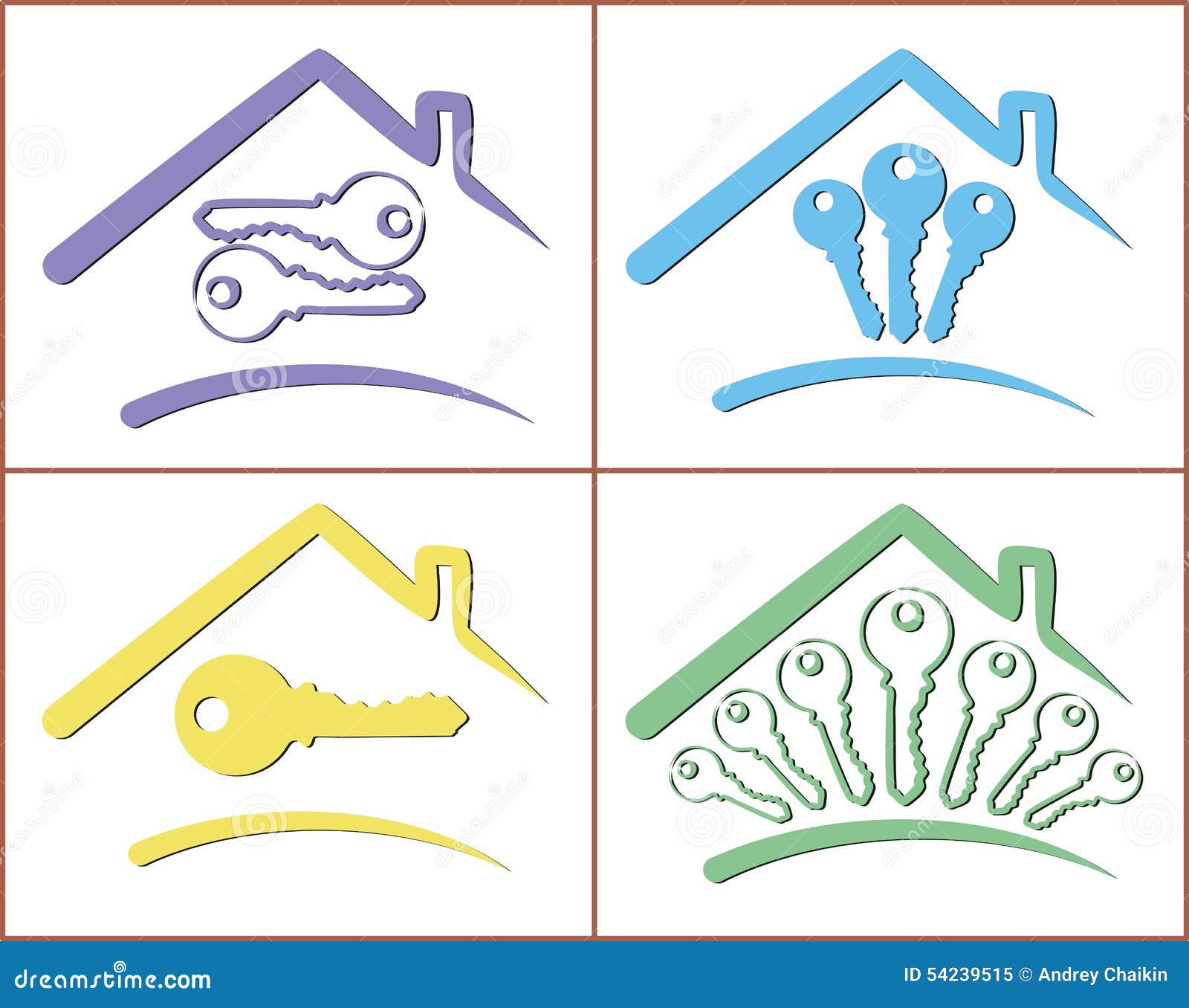 Keys Logos Big Vector Set, Vintage Heraldic Turnkeys Emblems Collection ...