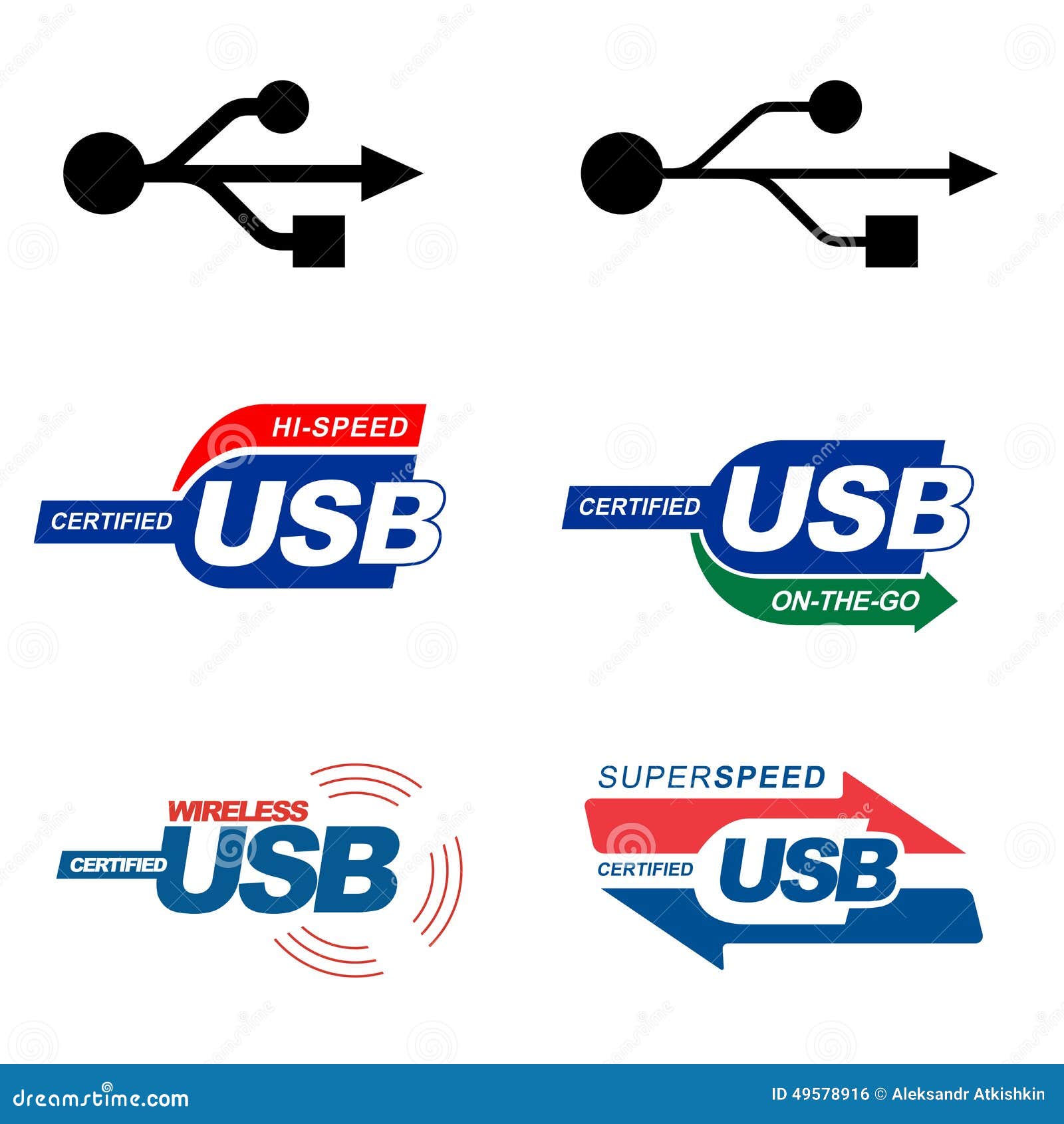 Logos d'USB photo éditorial. Illustration du positionnement - 49578916