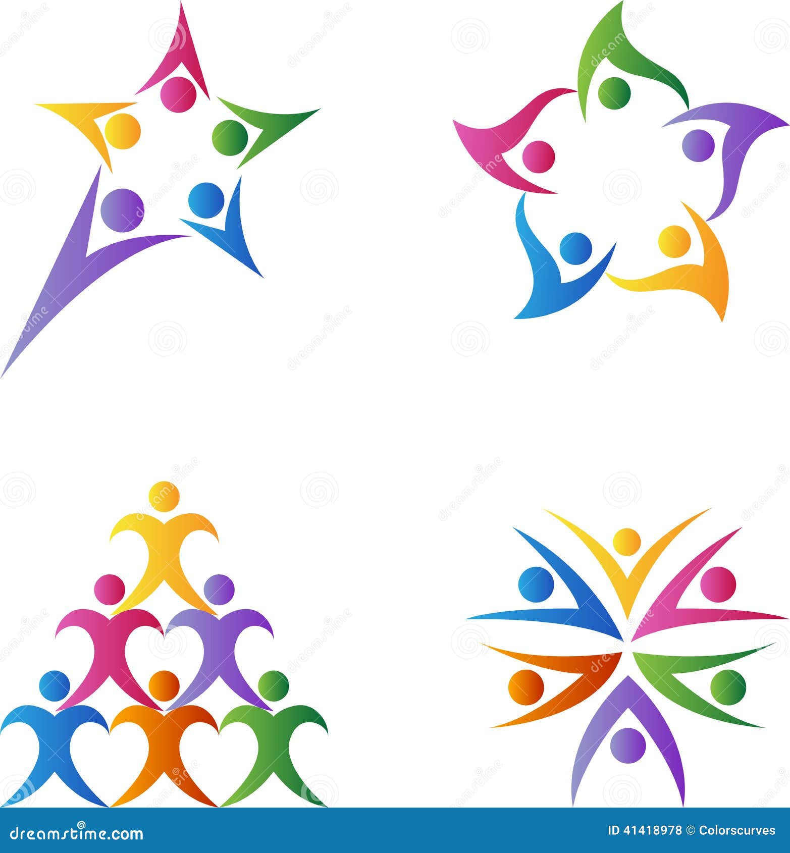 Logos de travail d'équipe illustration de vecteur. Illustration du ...