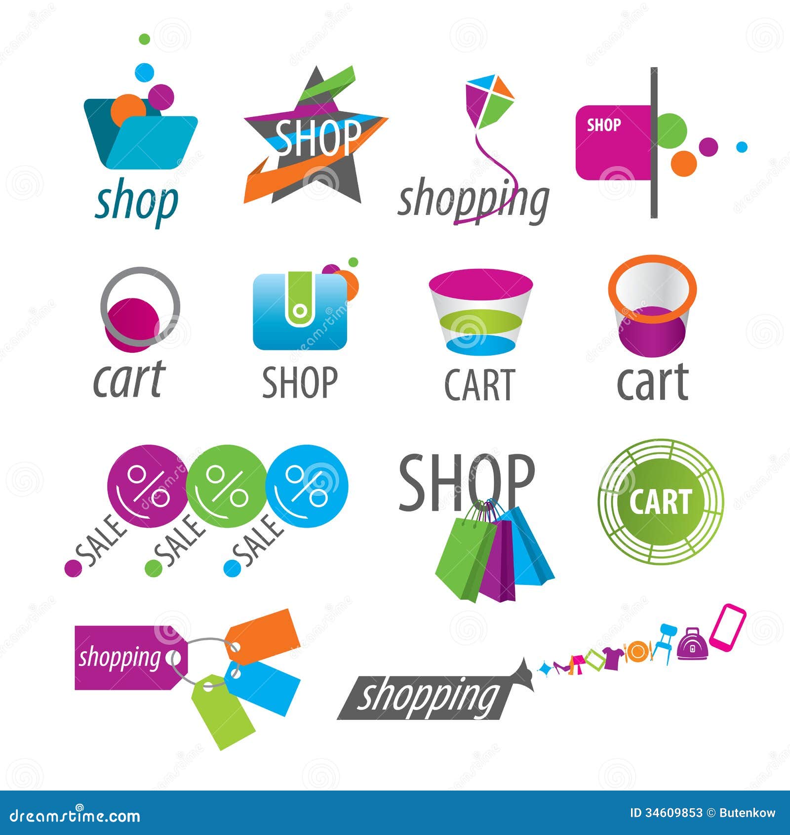 Logos De Vecteur Et Remises D'achats Illustration de Vecteur ...