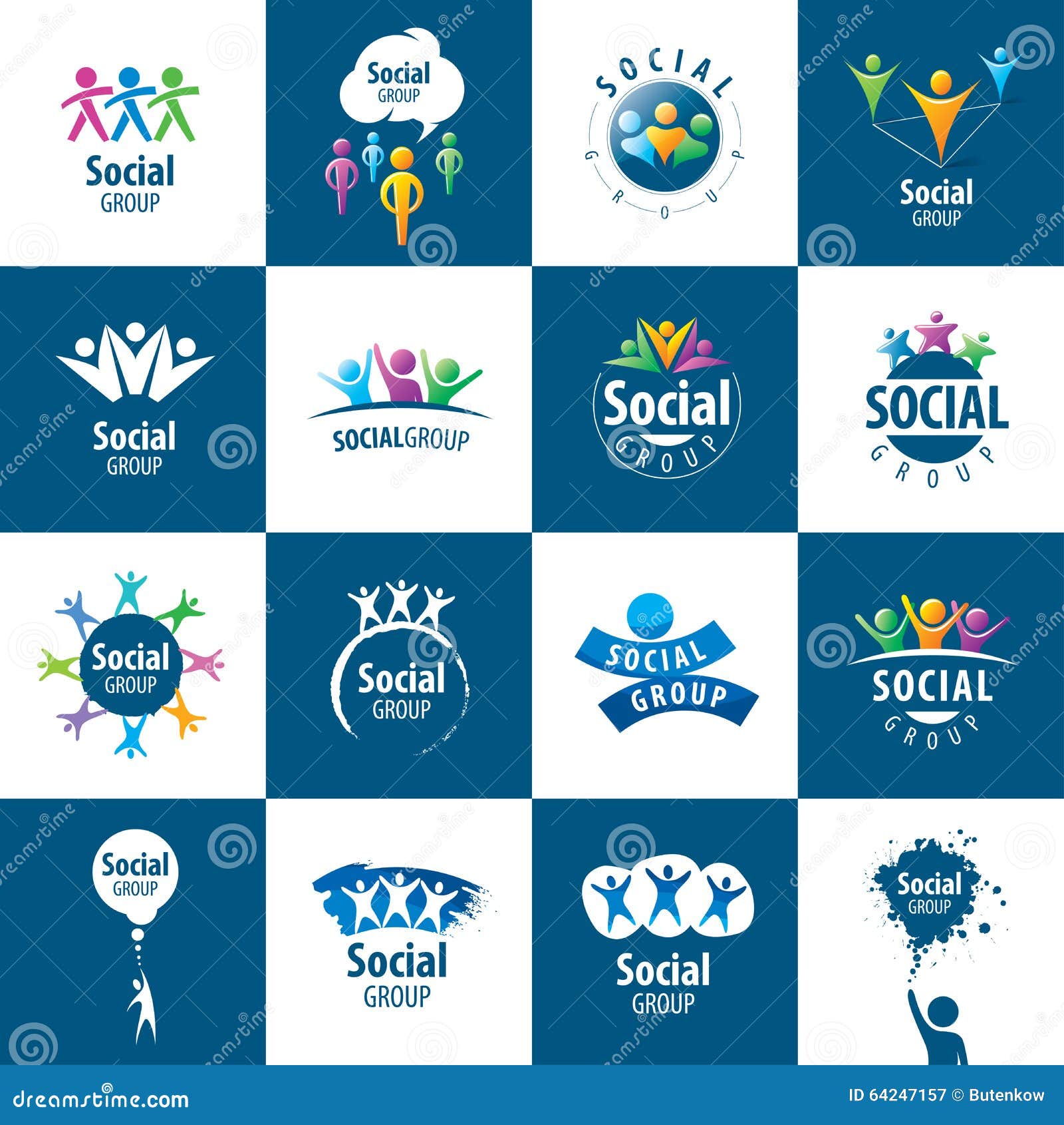 Logos del gruppo sociale illustrazione vettoriale. Illustrazione di ...