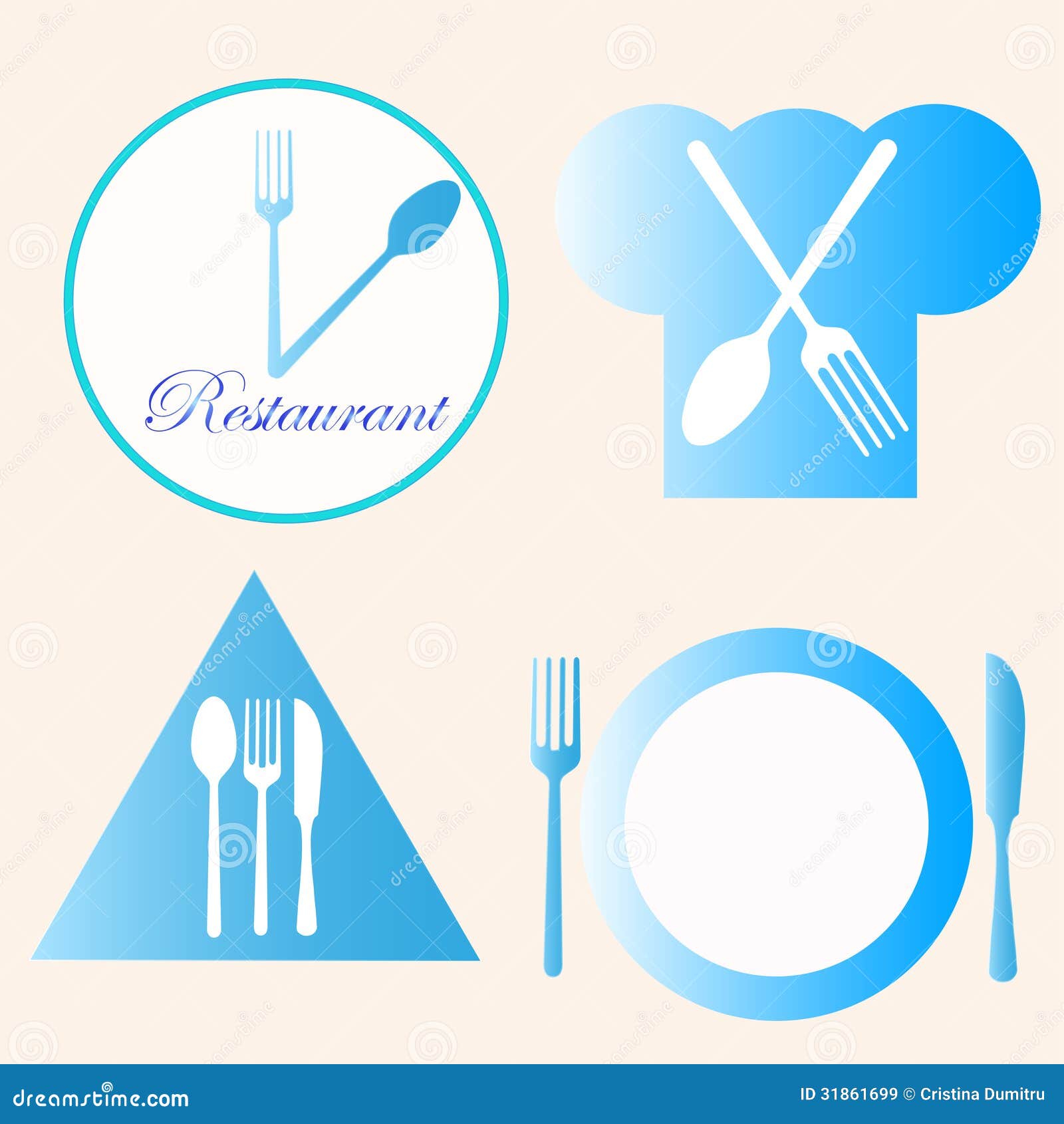 Logos del ristorante illustrazione di stock. Illustrazione di bianco ...