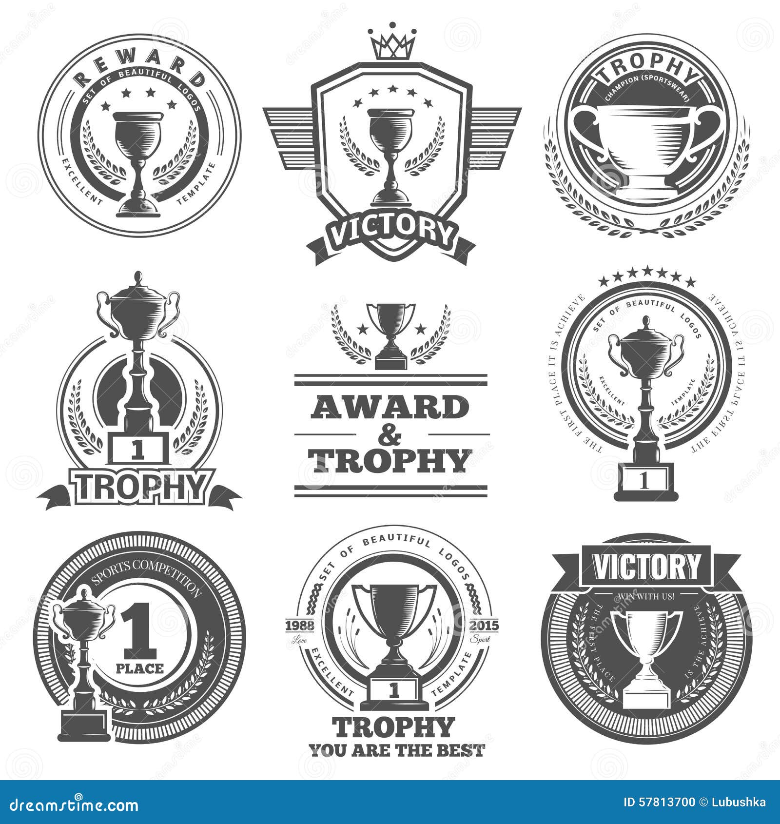 Logos Del Vincitore Di Vettore Illustrazione Vettoriale - Illustrazione ...