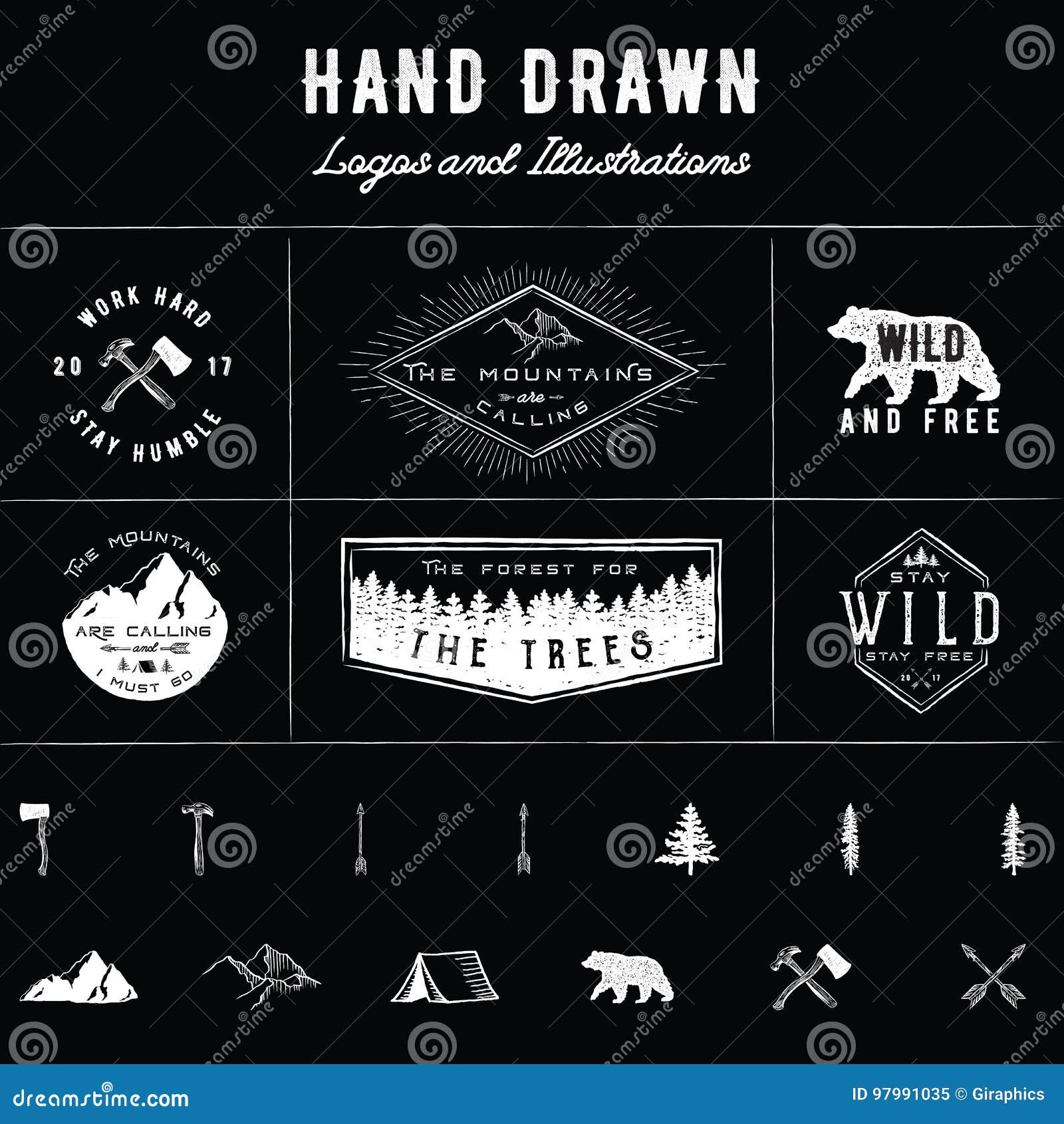 Logos Et Illustrations Rustiques Illustration de Vecteur - Illustration du nature, illustration ...