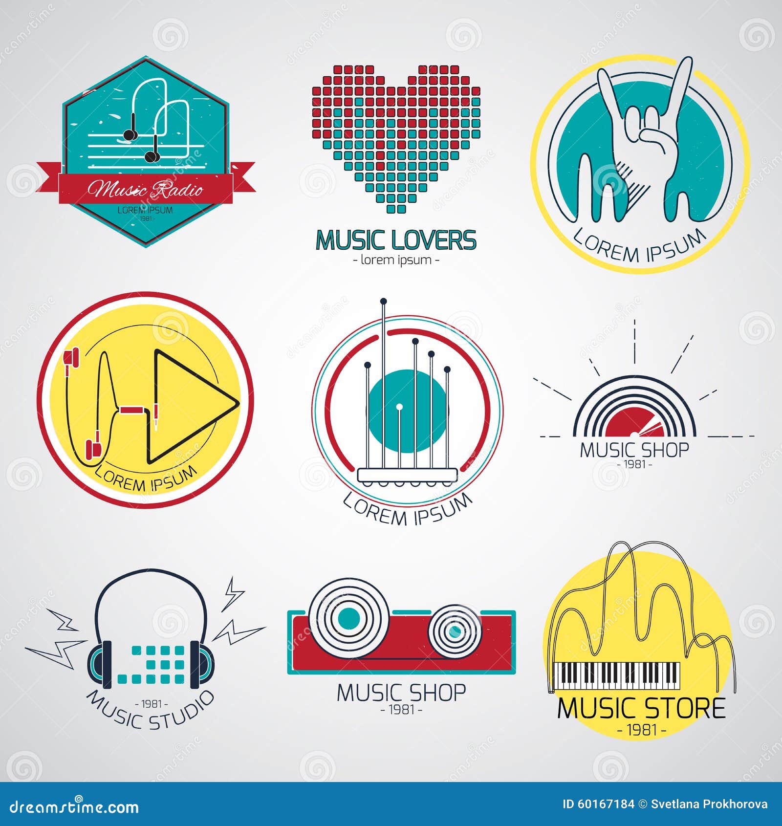 Logos et signes de musique illustration de vecteur. Illustration du ...