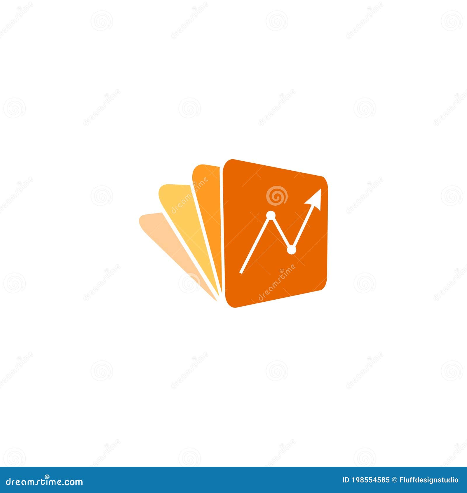 Logos of Folders Shape with a Rising Graph Line Stock Vector ...