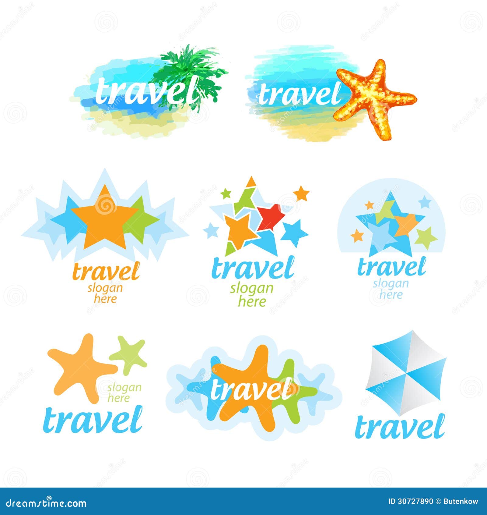 Logos Per Il Viaggio Ed Il Turismo Illustrazione Vettoriale ...