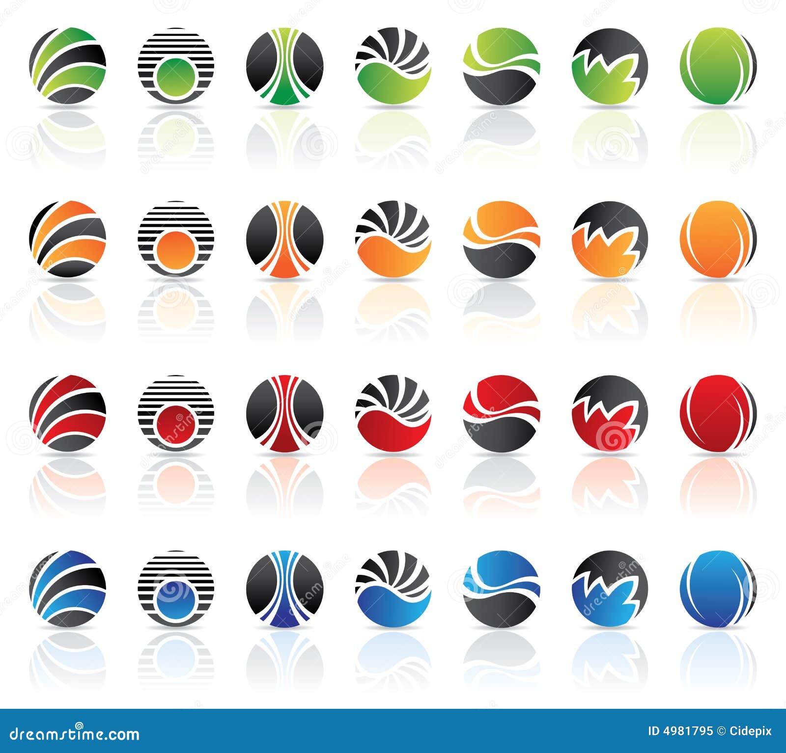 Logos ronds illustration de vecteur. Illustration of orange - 4981795