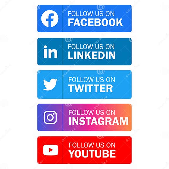 Follow Us on Facebook Twitter Instagram Social Media Icons Editorial ...