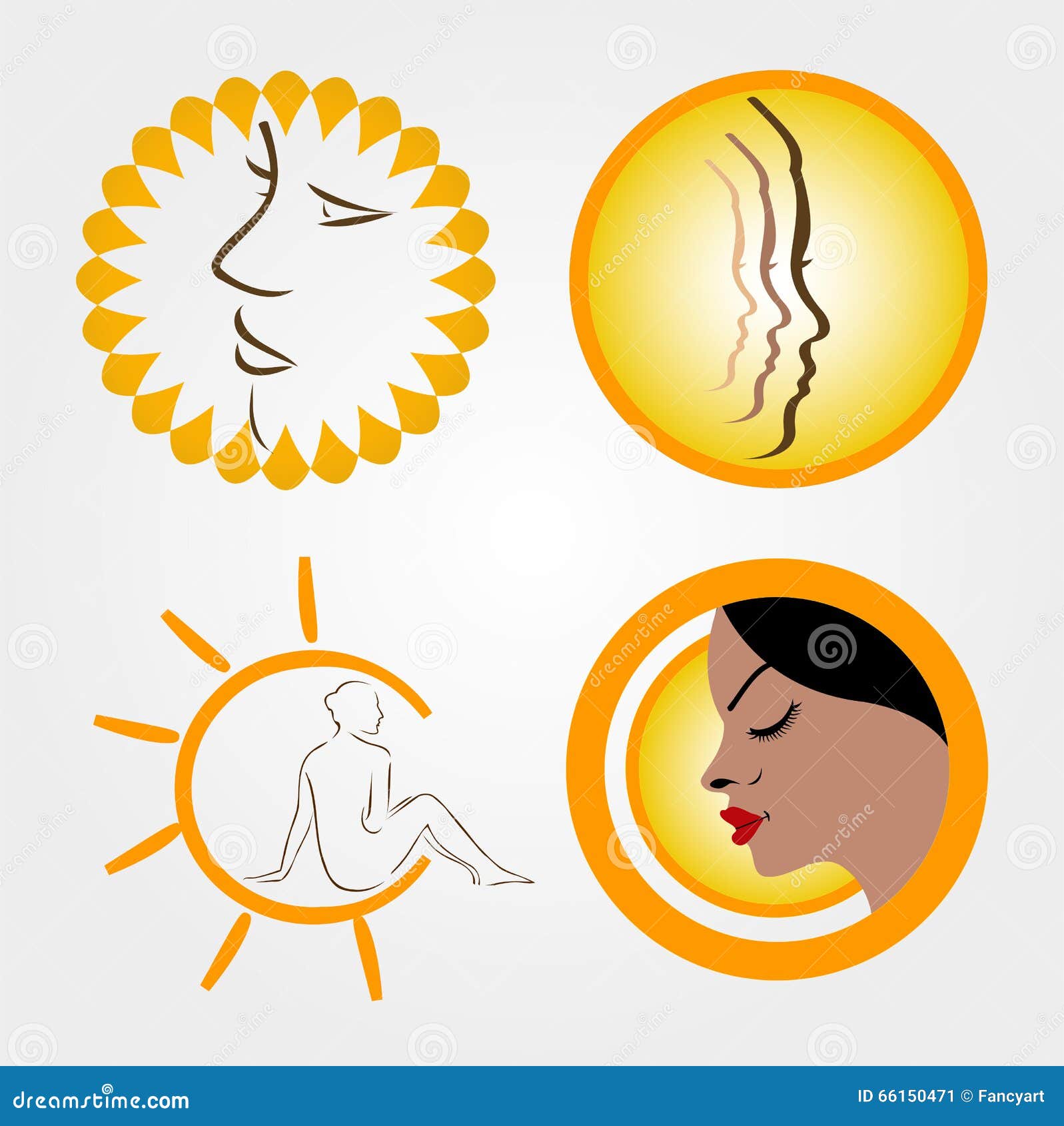Logos for sun tanning stock vector. Illustration of drawing - 66150471