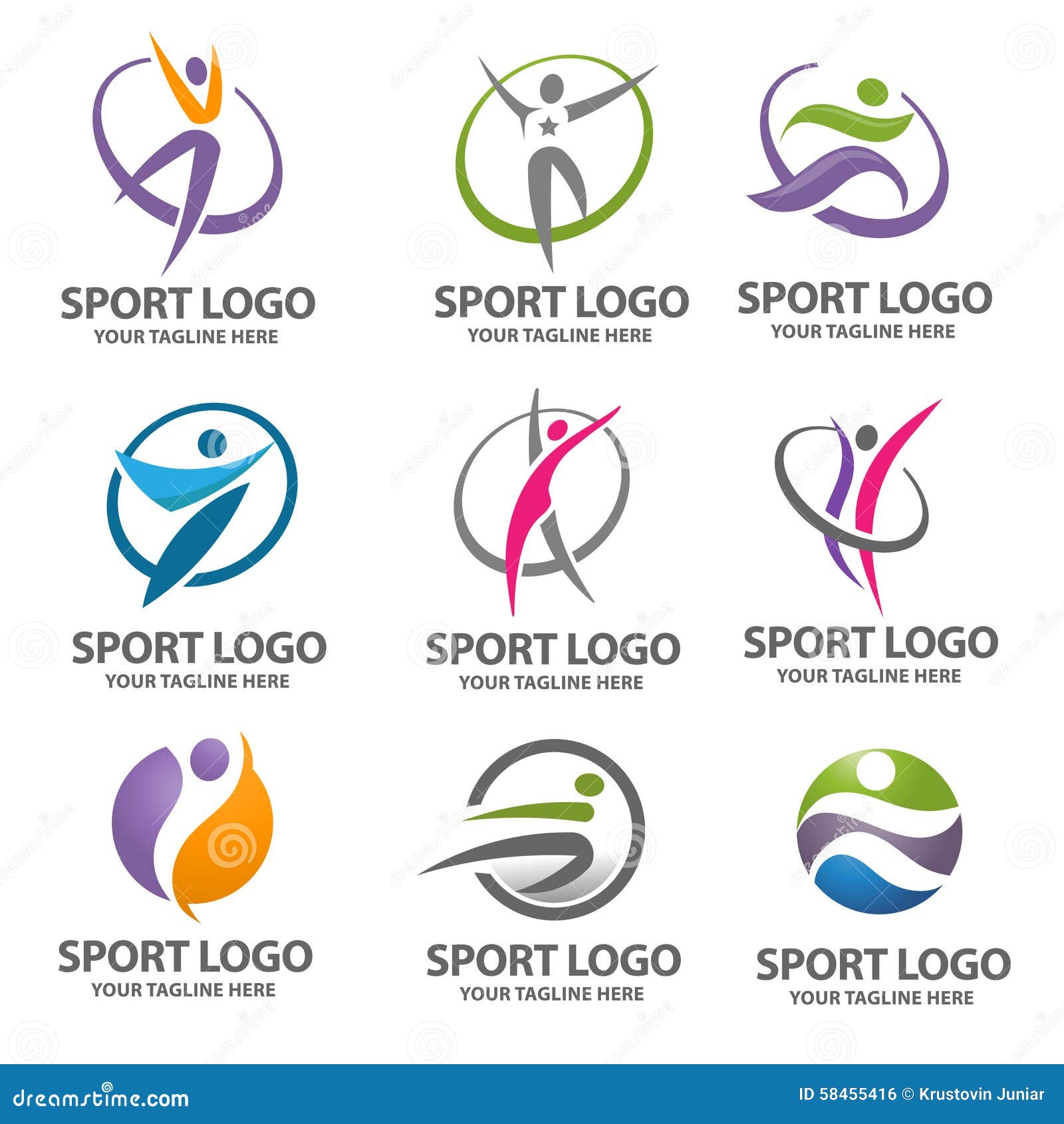 Logosport Und Eignungsvektorsatz Vektor Abbildung - Illustration von ...