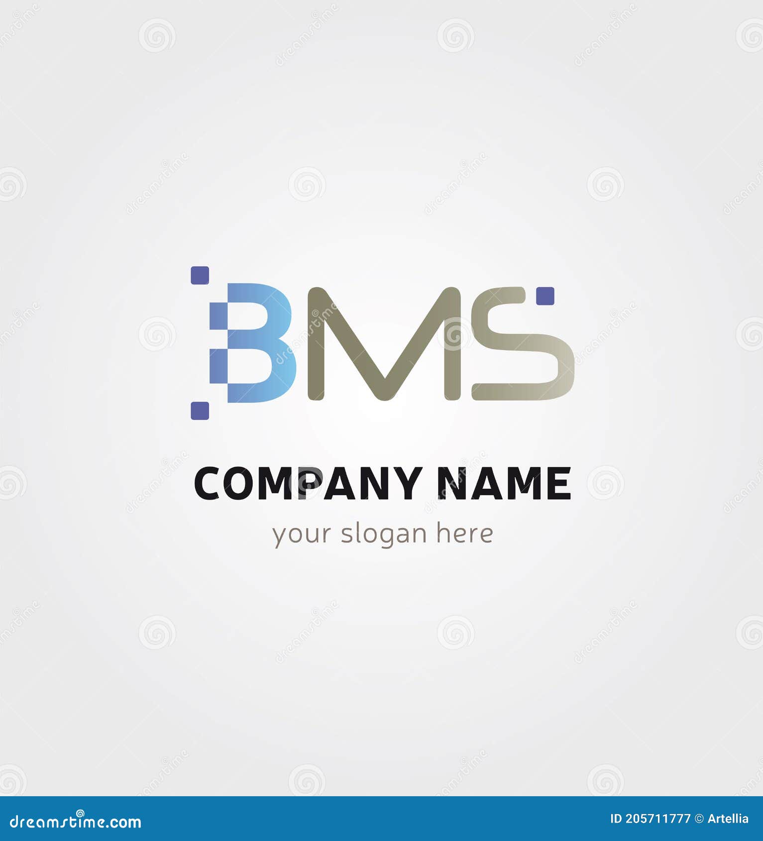 Letter BMS Icon for Business Card Logo, Mock Up in Several Colors Stock ...