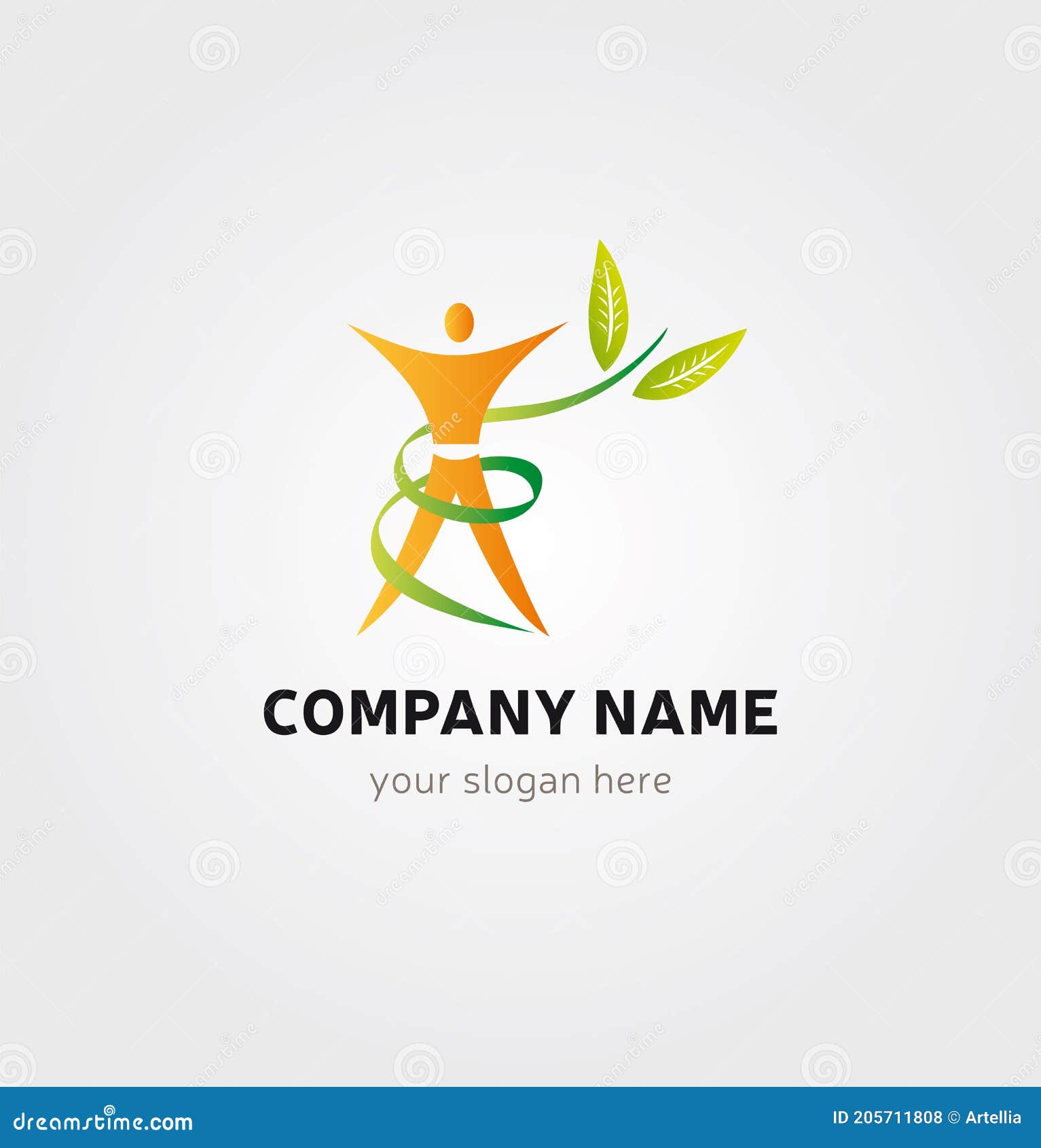 Single Logo Design - Body Silhouette and Foliage for Logo Design Stock ...