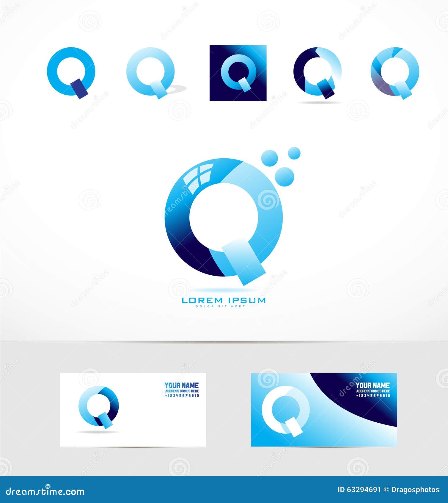 Logotipo Azul Da Letra Da Letra Q Ilustração do Vetor - Ilustração de ...