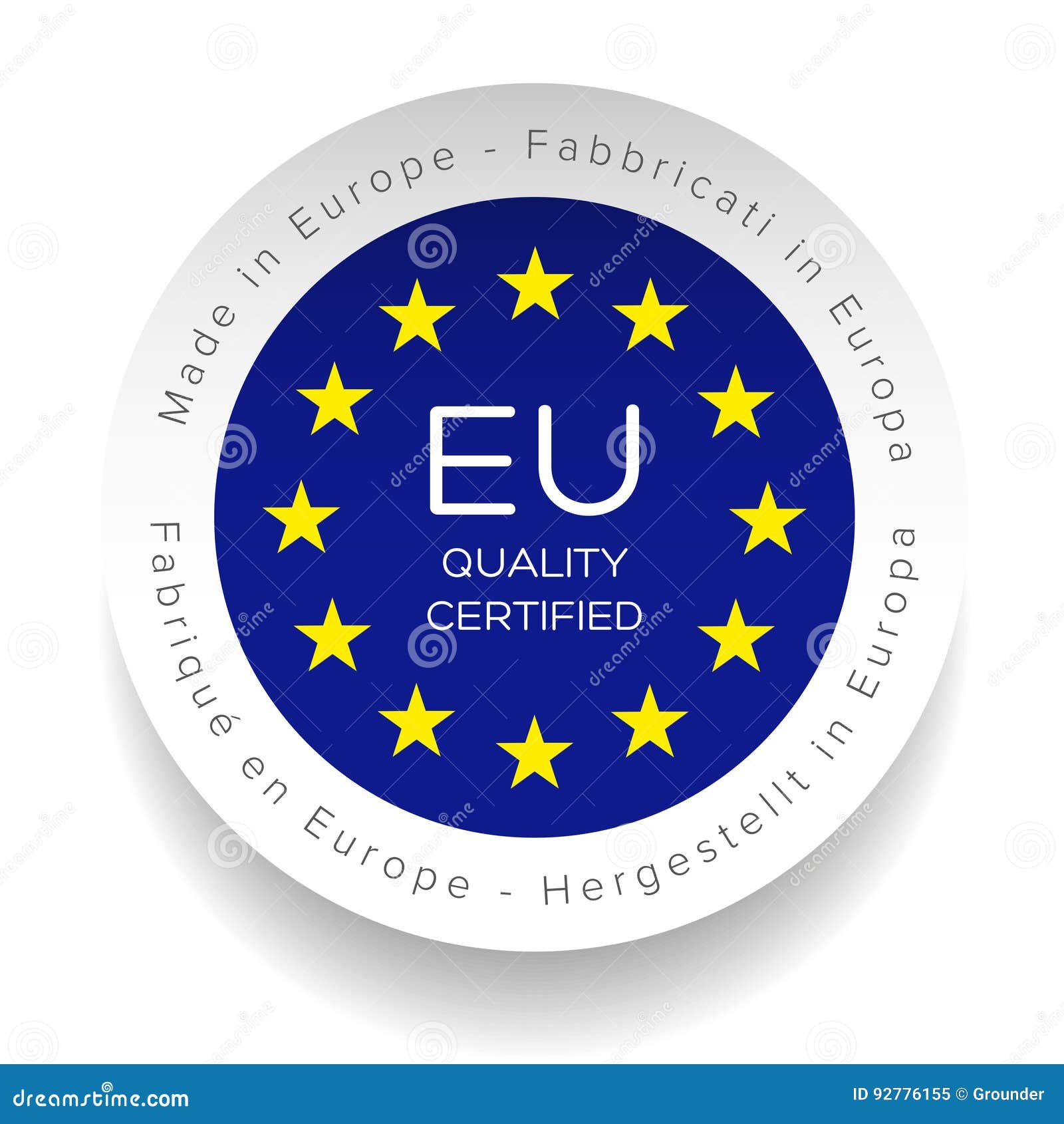 Logotipo Certificado Qualidade Do Eu Ilustração do Vetor - Ilustração ...