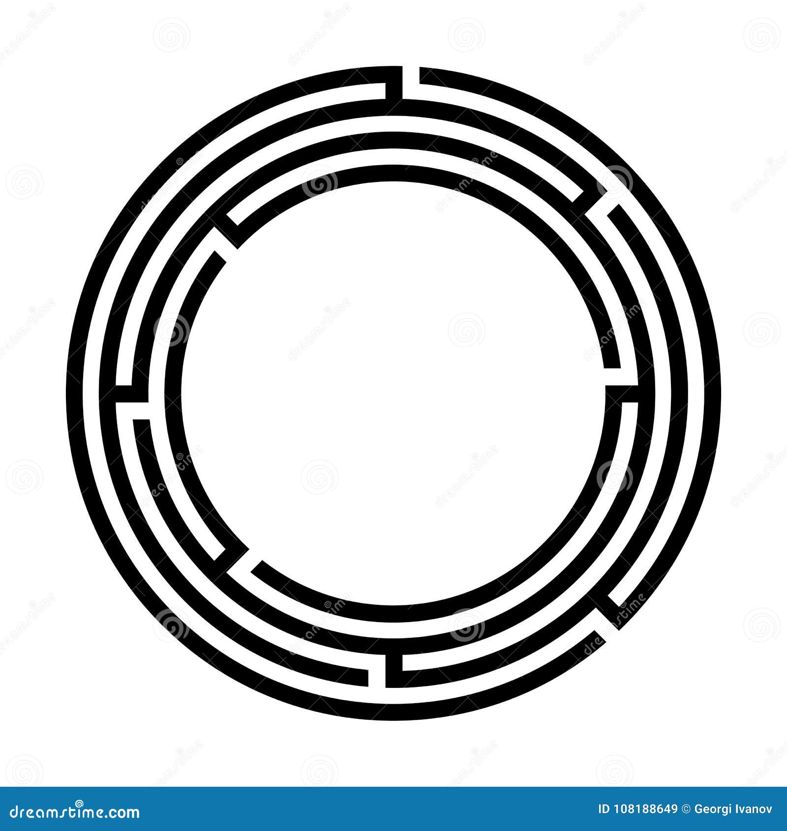 Logotipo Circular Simple Del Laberinto Ilustración del Vector ...