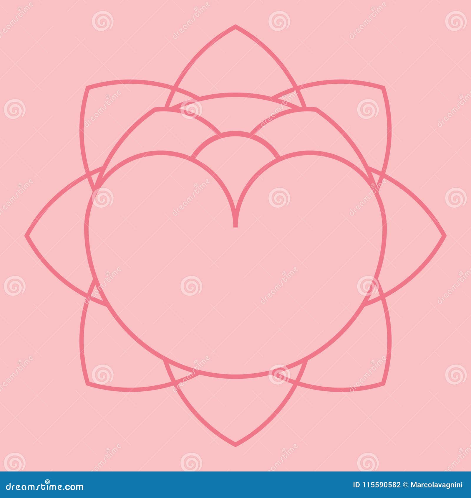 Logotipo Color De Rosa Estilizado Stock de ilustración - Ilustración de ...