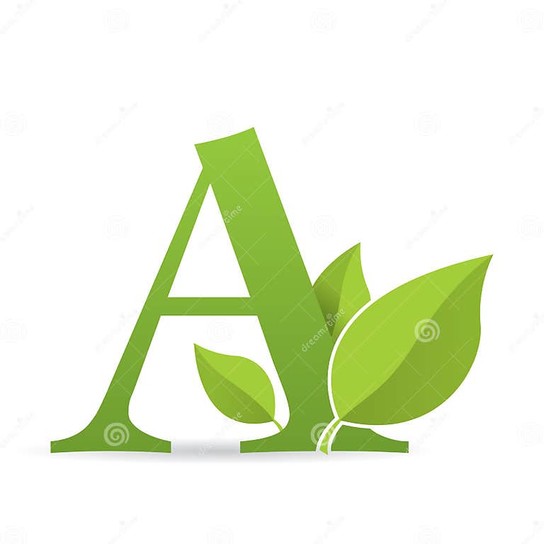 Logotipo Com a Letra a Da Cor Verde Decorada Com Verde Ilustração do ...