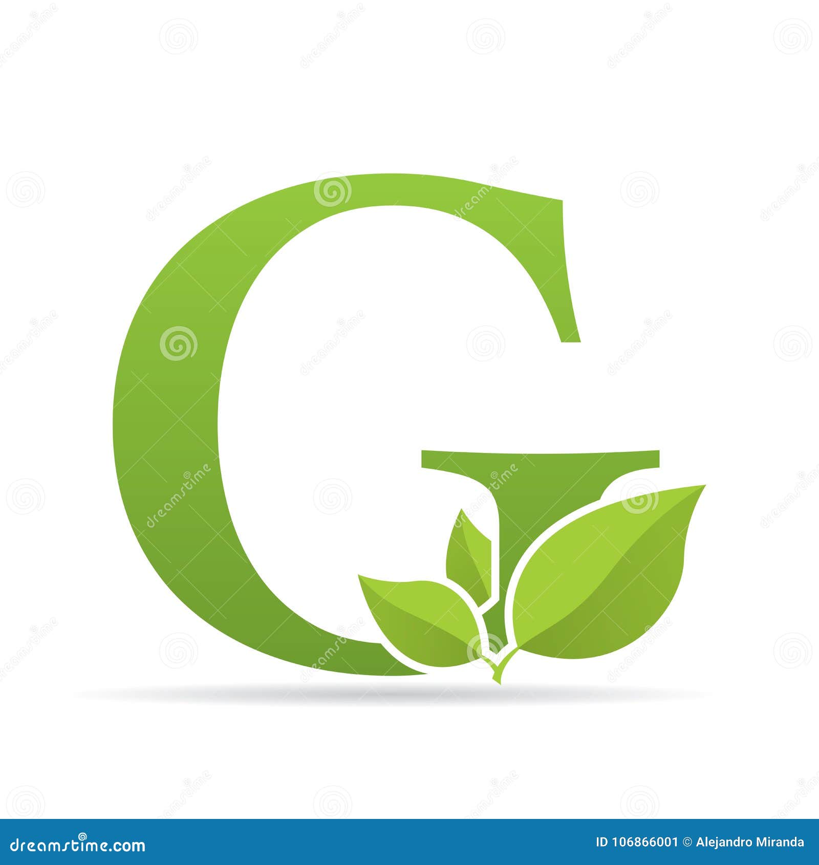 Logotipo Com a Letra G Da Cor Verde Decorada Com Verde Ilustração do ...