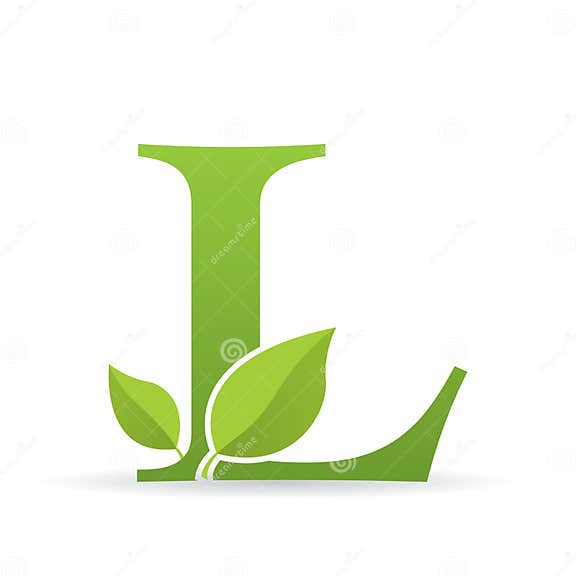 Logotipo Com a Letra L Da Cor Verde Decorada Com Verde Ilustração do ...