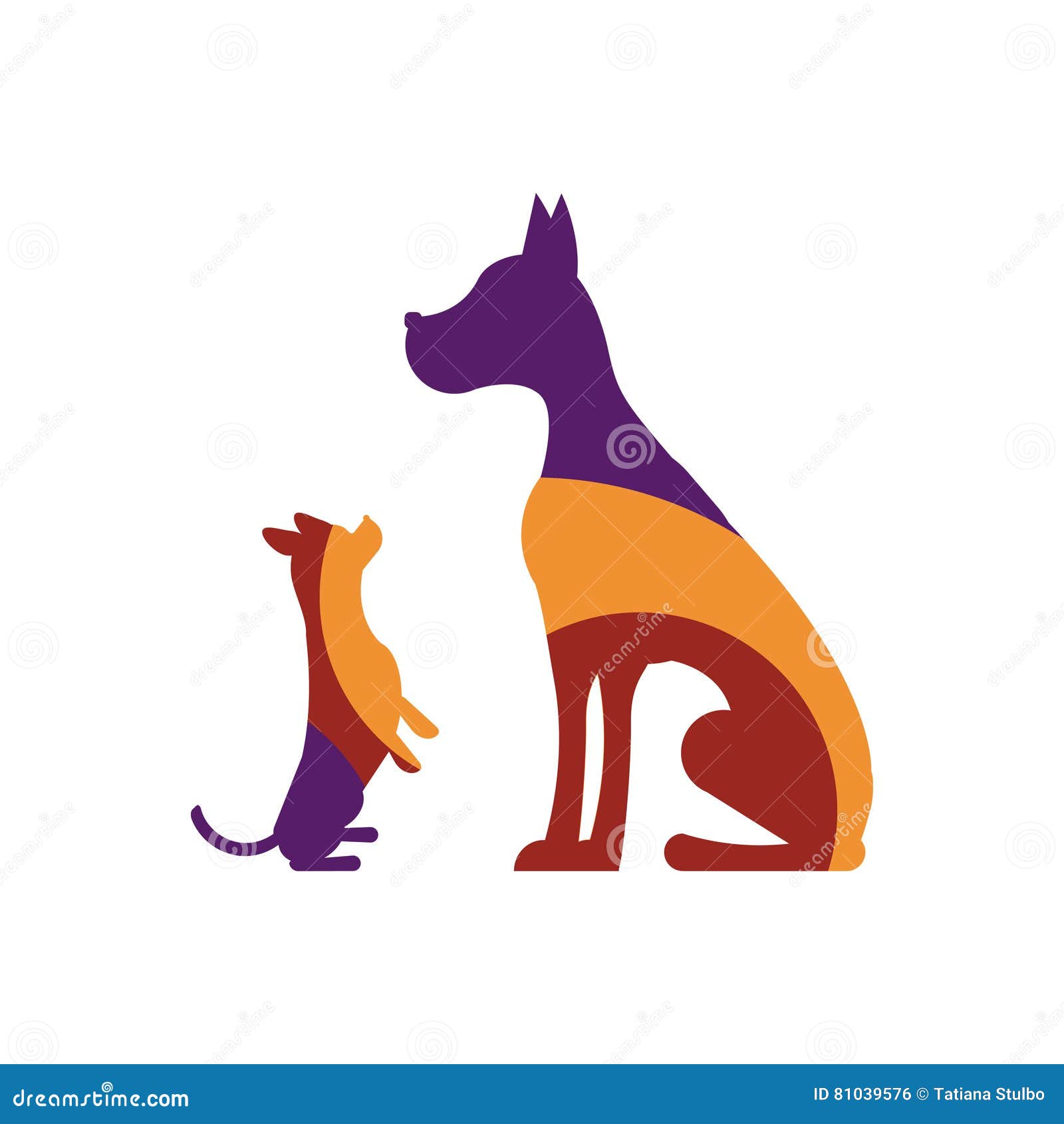 Logotipo con los perros ilustración del vector. Ilustración de mascota ...