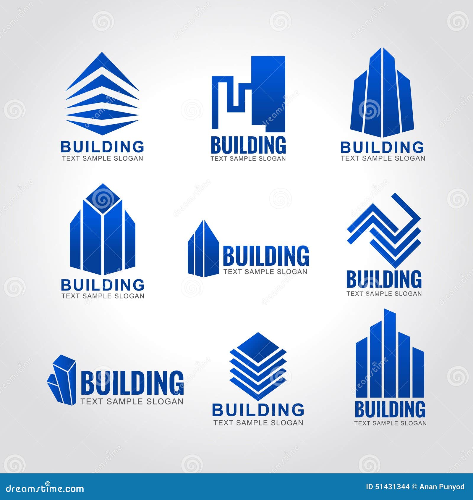 Logotipo Constructivo Del Cielo Azul Del Tono 9 Ilustración del Vector ...