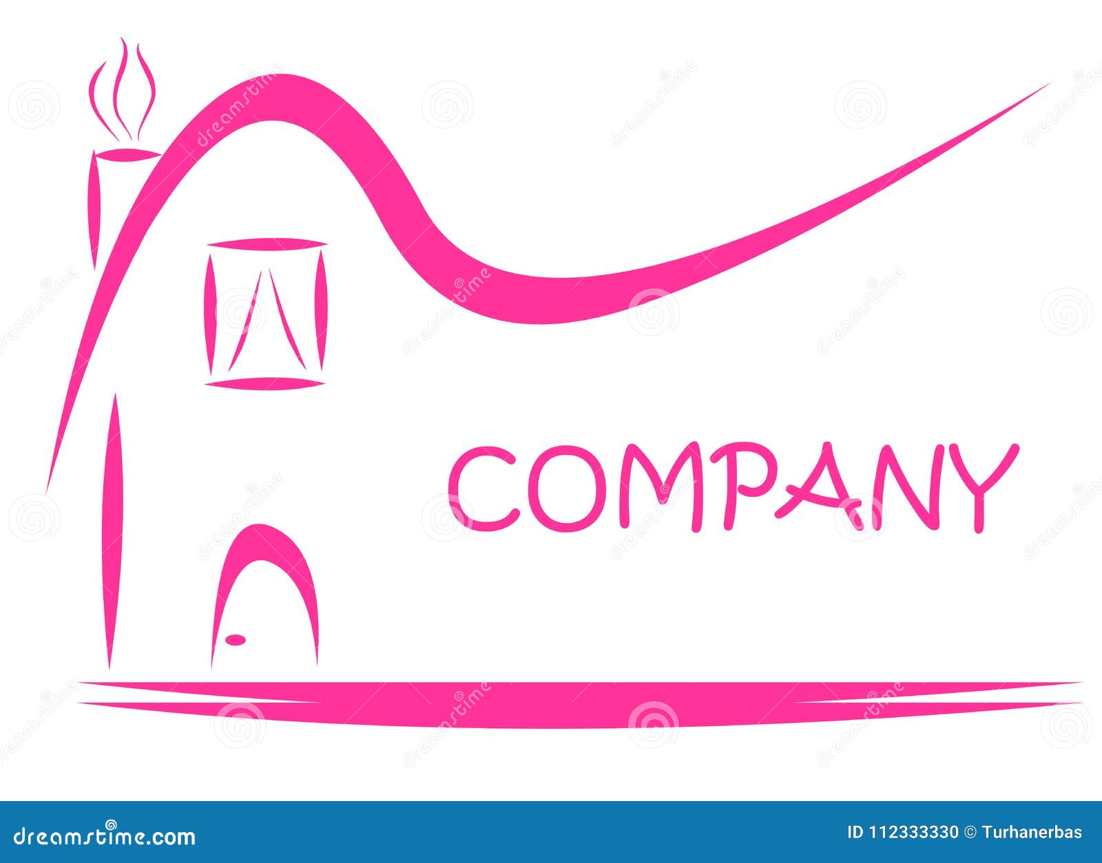 Logotipo Cor-de-rosa Da Propriedade Do Sinal Da Casa Ilustração Stock ...