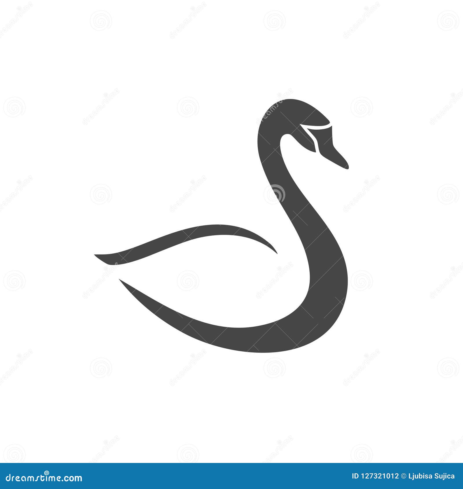 Logotipo Da Cisne, ícone Da Cisne, ícone Do Vetor Ilustração Stock ...