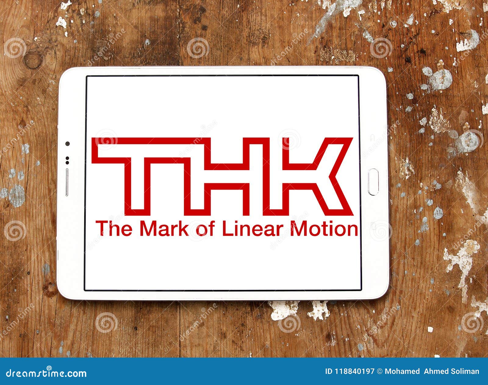 Logotipo da empresa de THK fotografia editorial. Imagem de ranhura ...