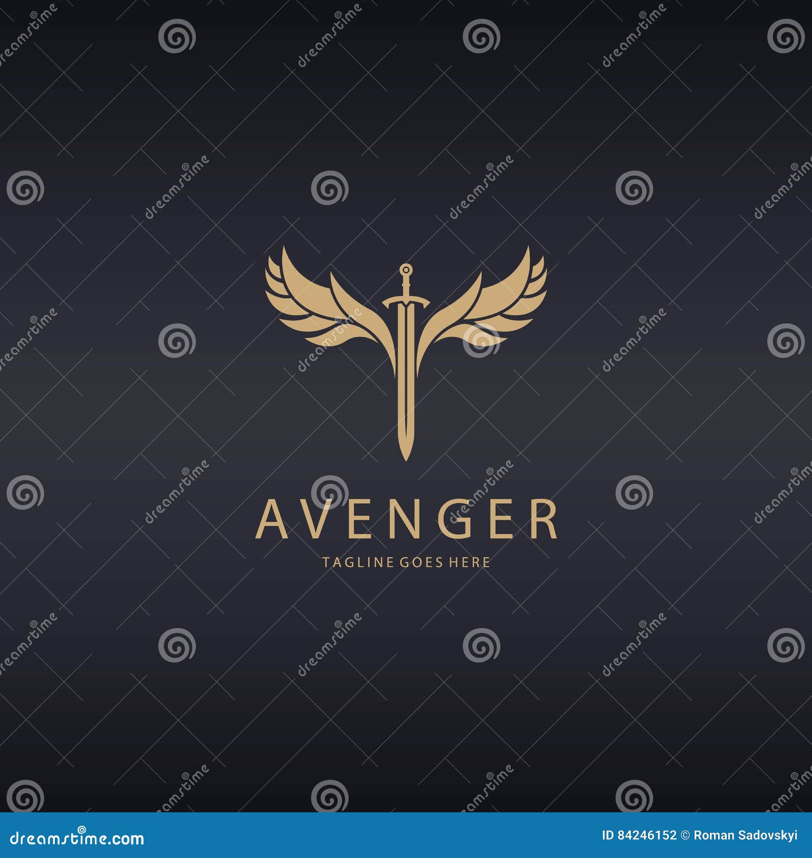 Logotipo da espada ilustração do vetor. Ilustração de mosca - 84246152