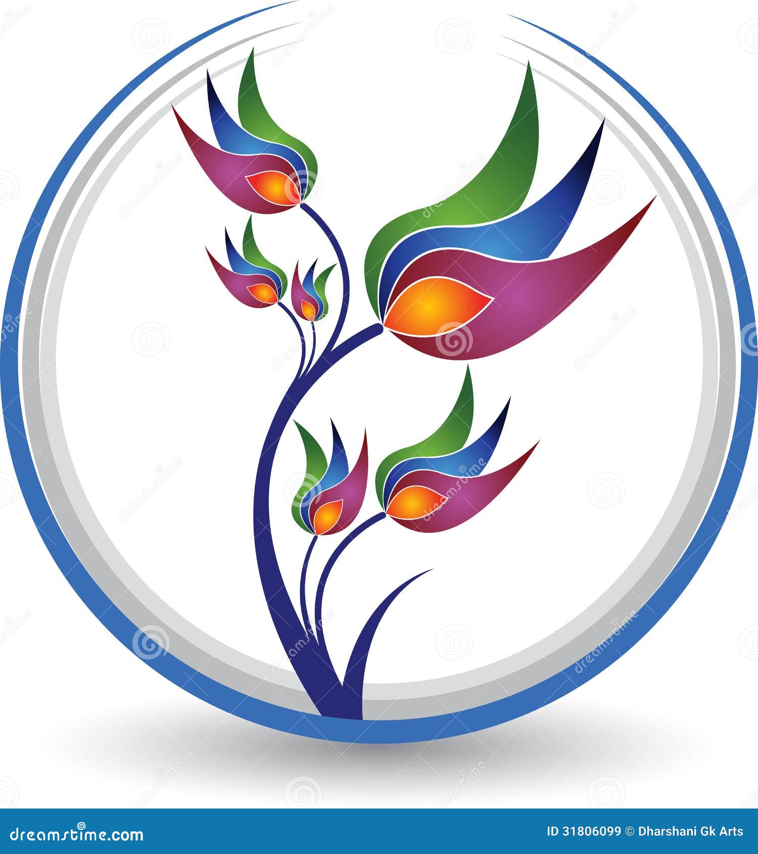 Logotipo da flor ilustração do vetor. Ilustração de azul - 31806099