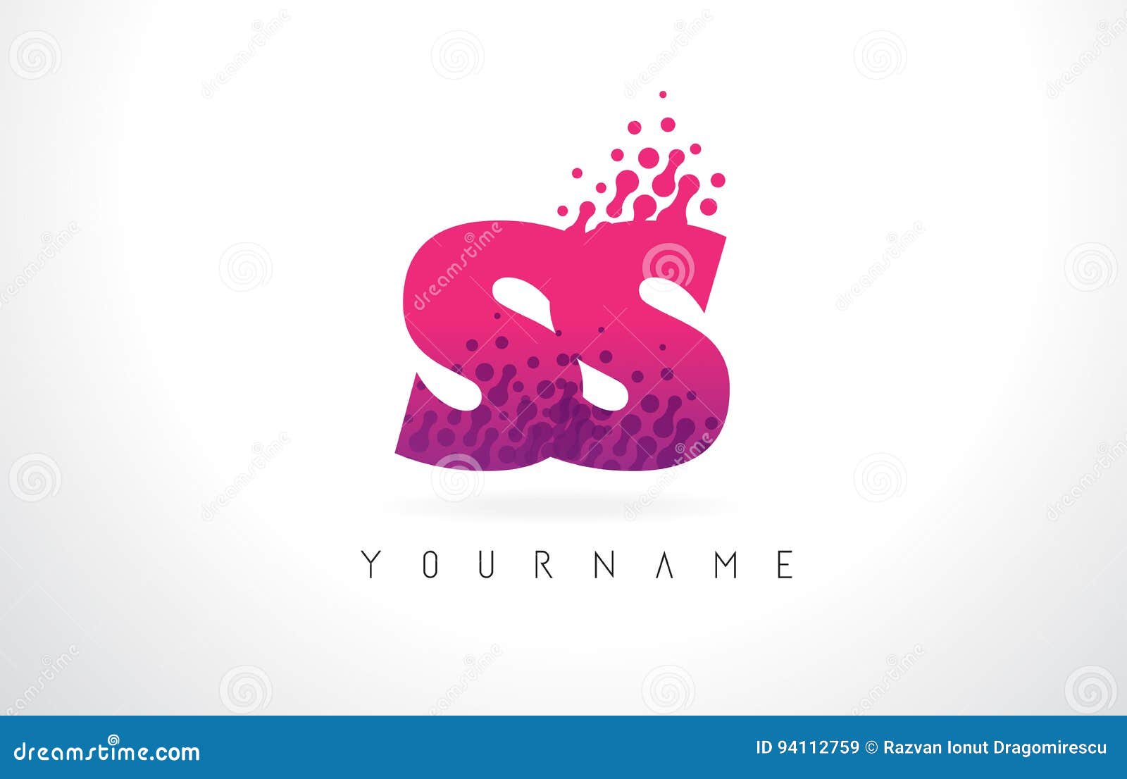 Logotipo Da Letra Dos SS S S Com Cor E Partículas Roxas Cor-de-rosa ...