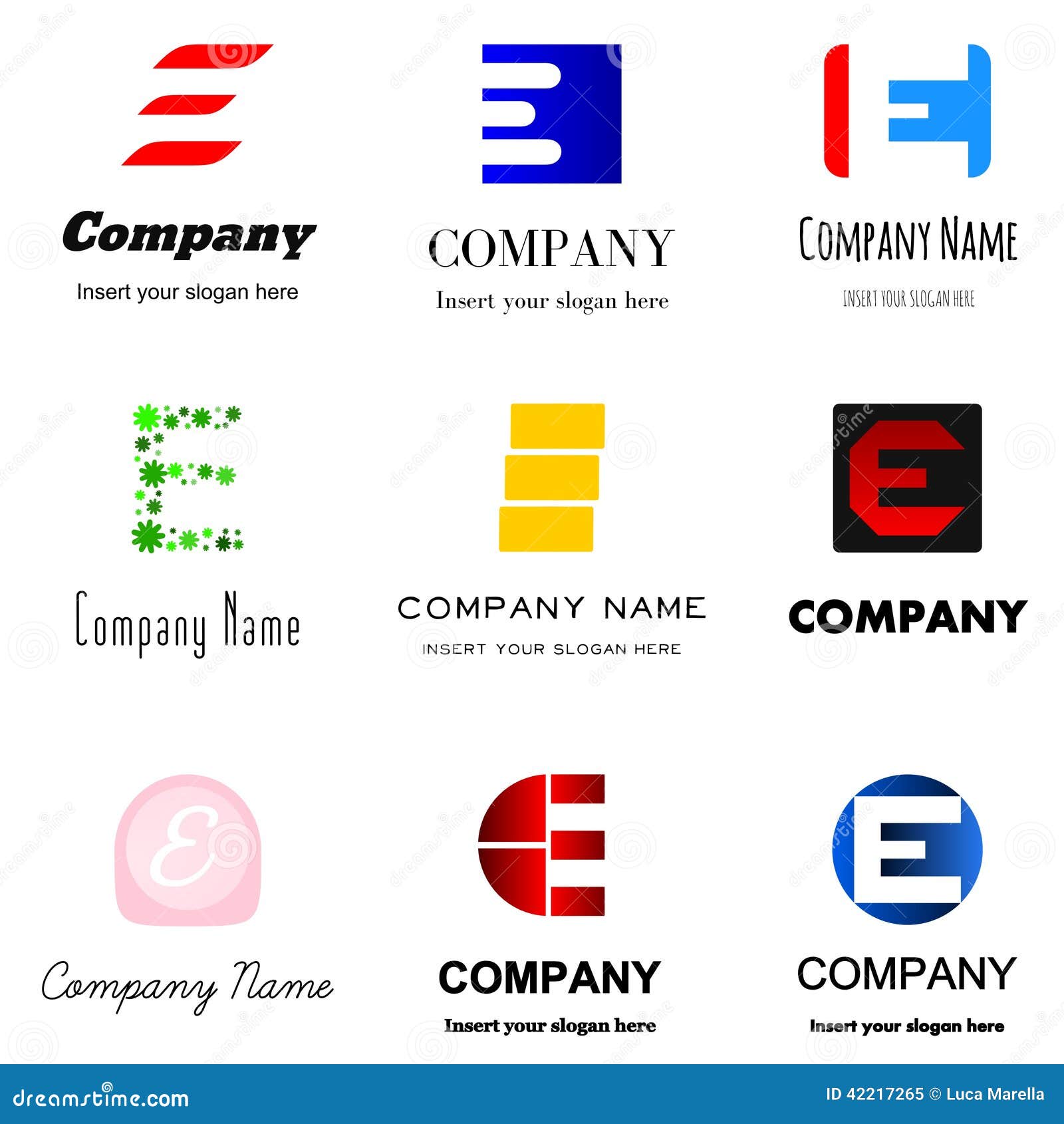 Logotipo da letra E ilustração stock. Ilustração de diferente - 42217265