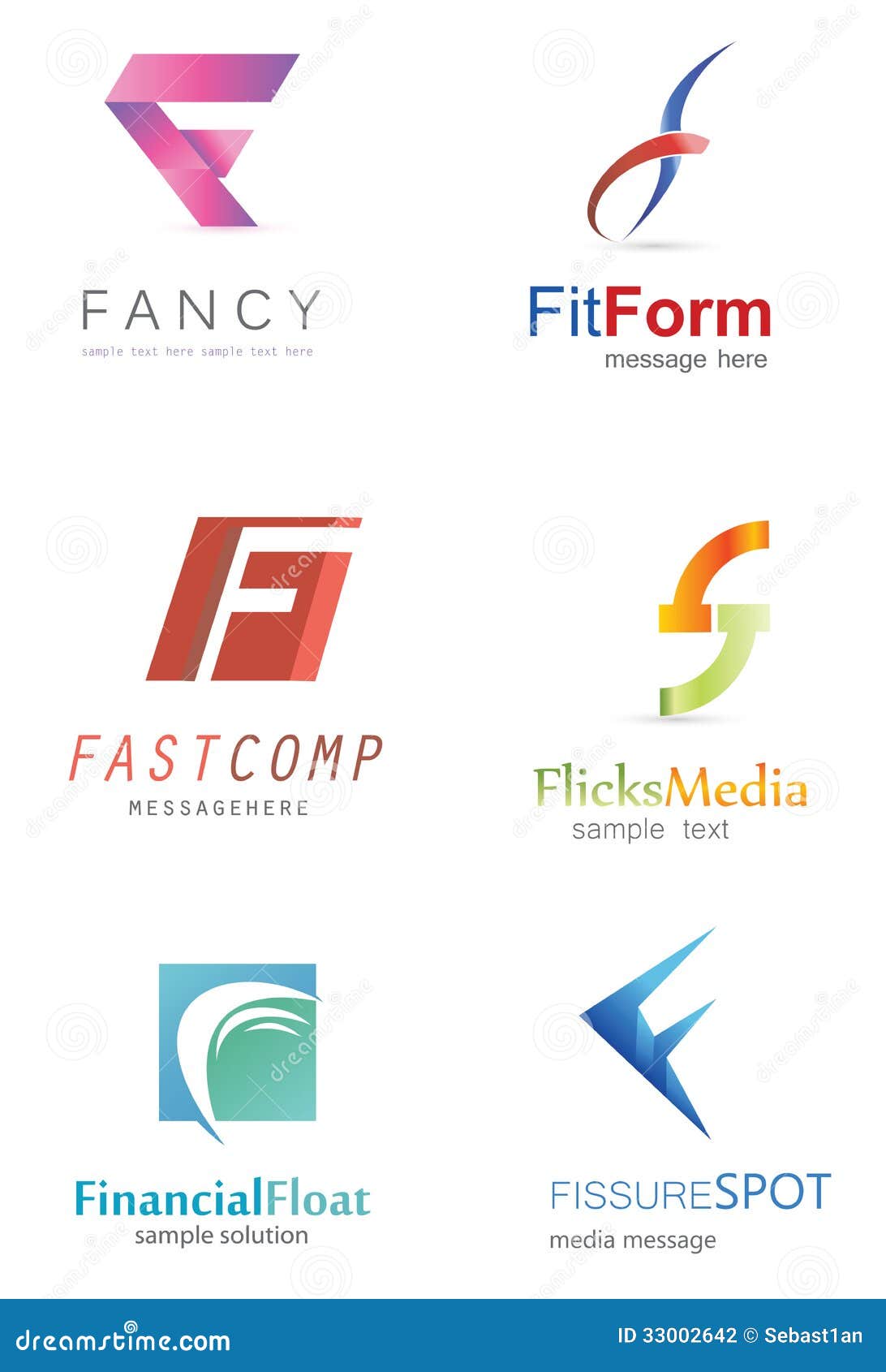 Logotipo da letra F ilustração do vetor. Ilustração de feito - 33002642