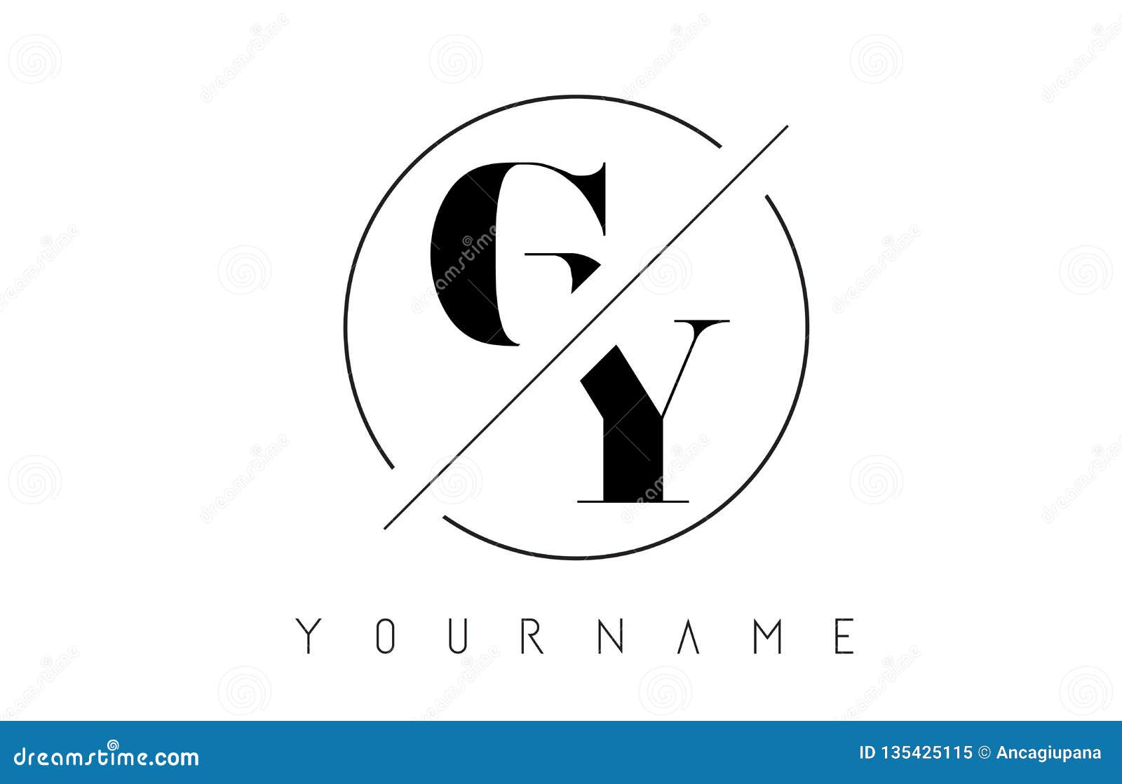 Logotipo Da Letra Da GY Com Cutted E Projeto Cruzado Ilustração do ...