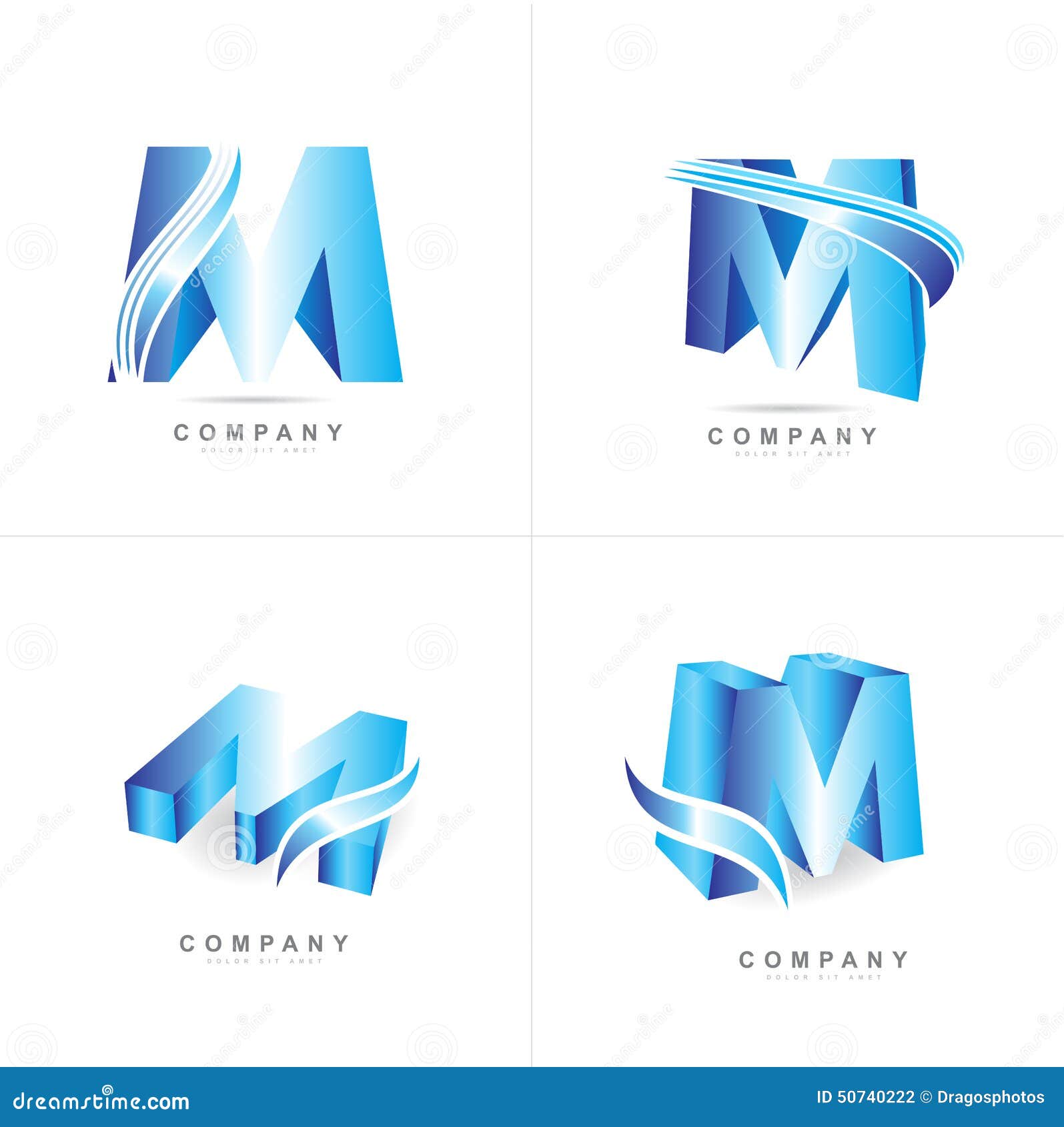 Logotipo da letra M ilustração do vetor. Ilustração de azul - 50740222